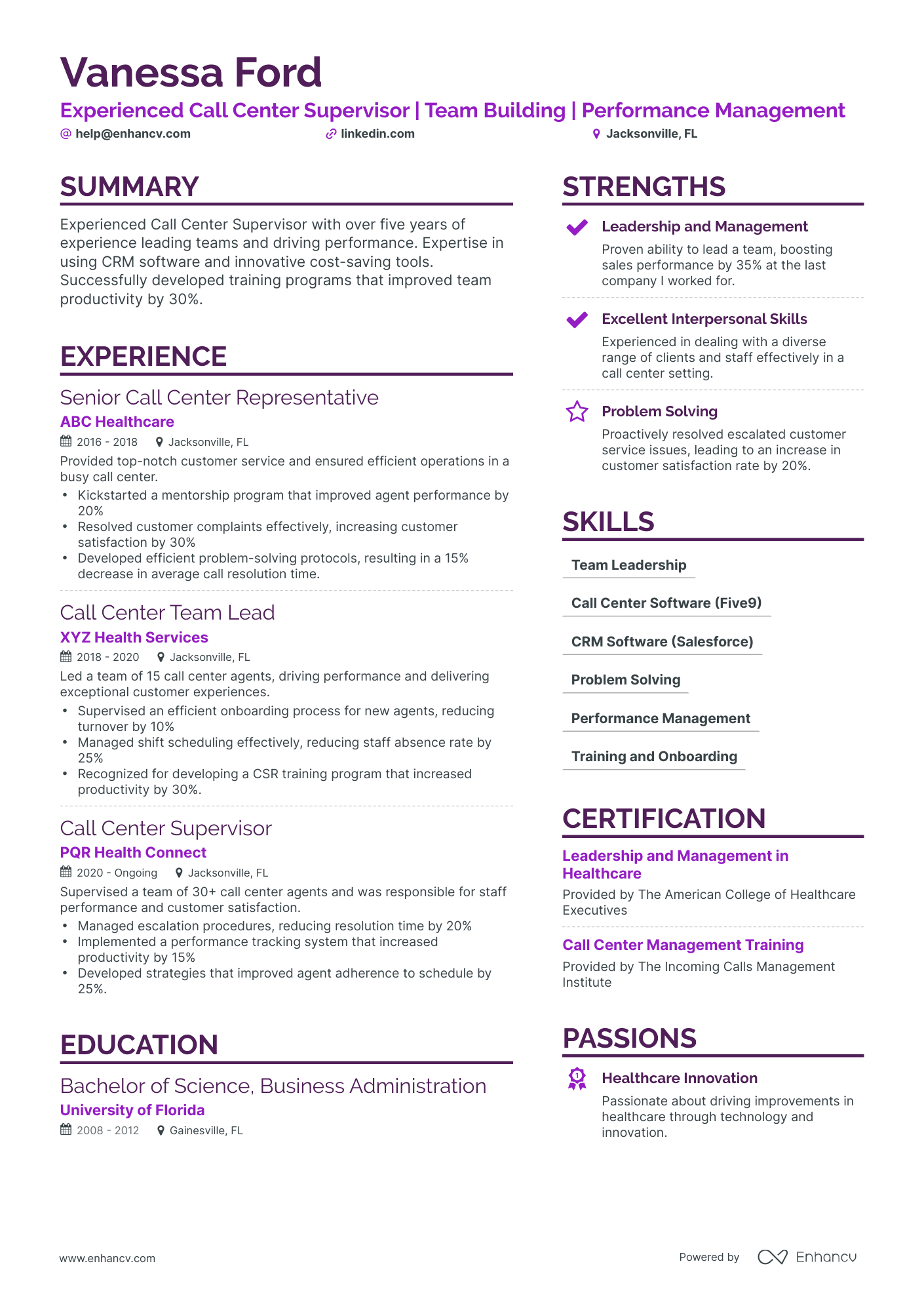 5 Call Center Supervisor Resume Examples & Guide for 2024