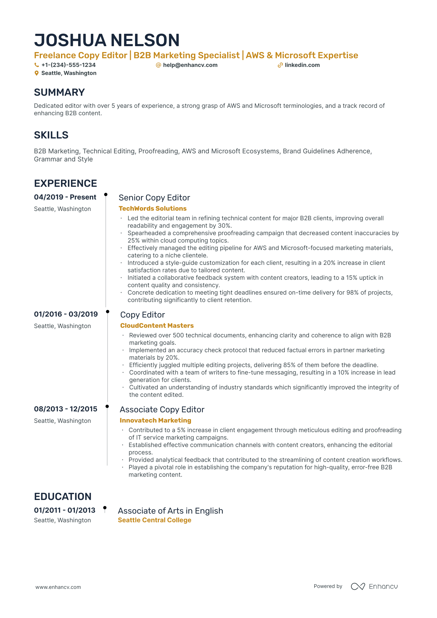 10 Freelance Copy Editor Resume Examples & Guide for 2025