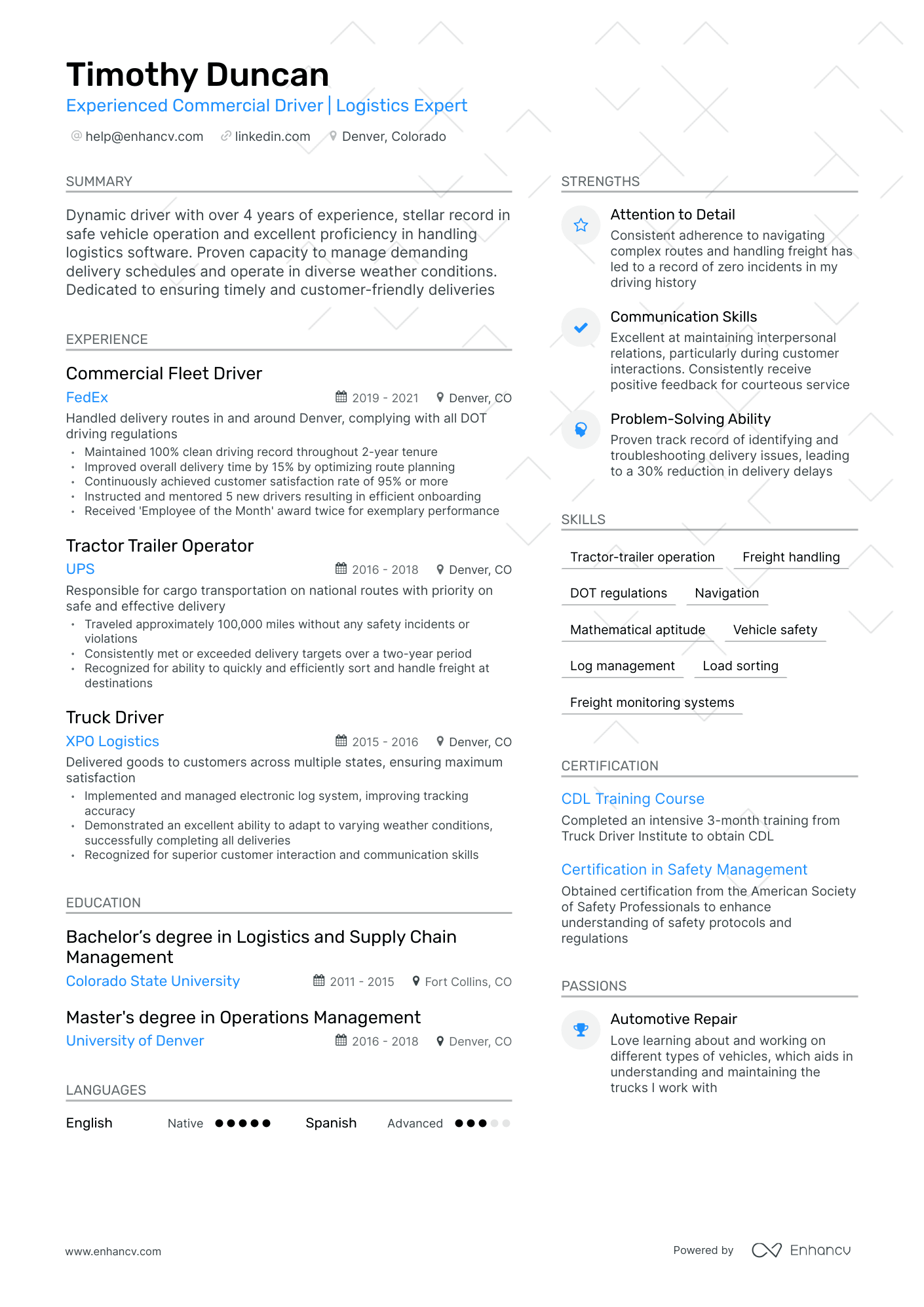 5 CDL Truck Driver Resume Examples & Guide for 2023