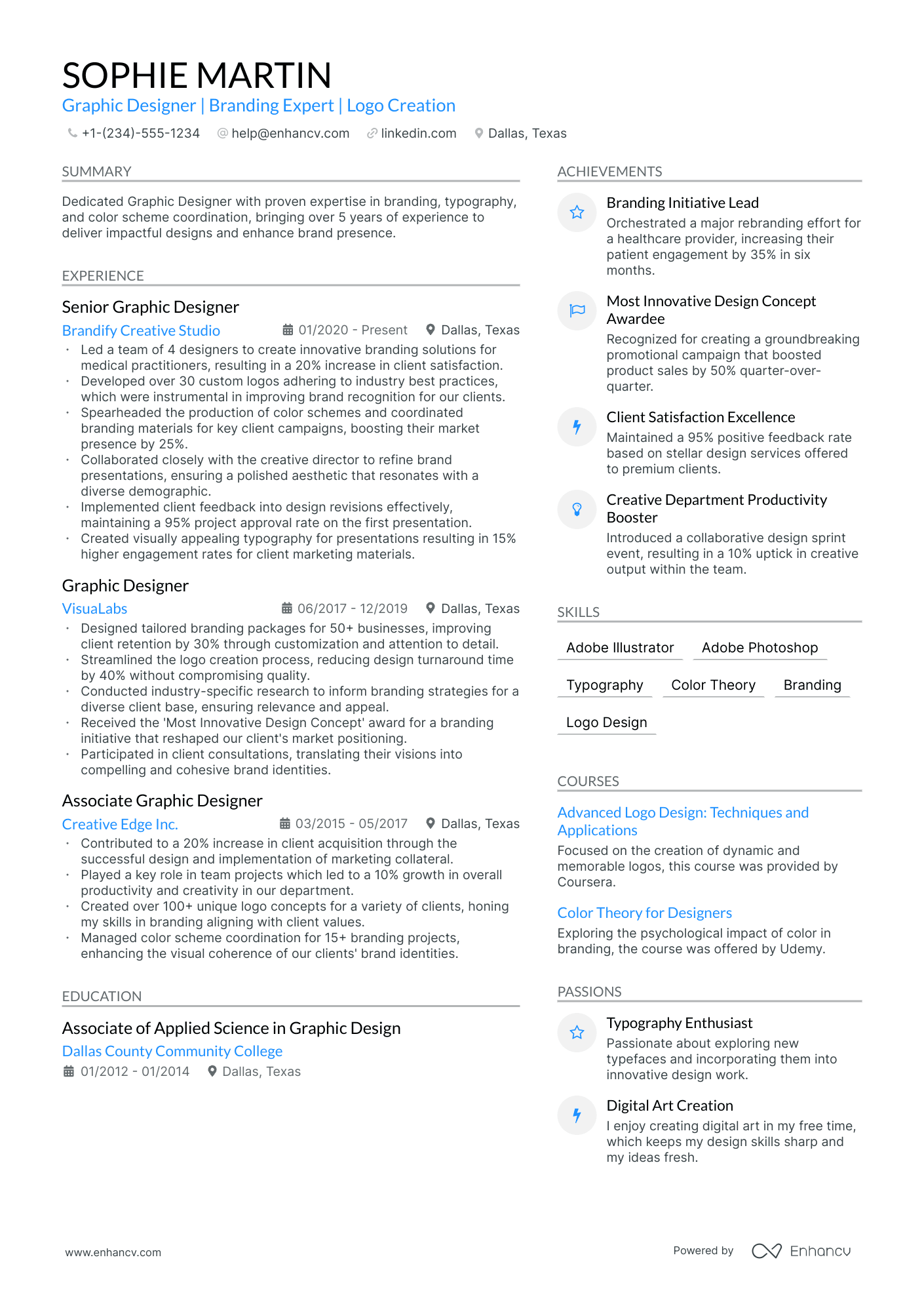 5 Logo Designer Resume Examples & Guide for 2024