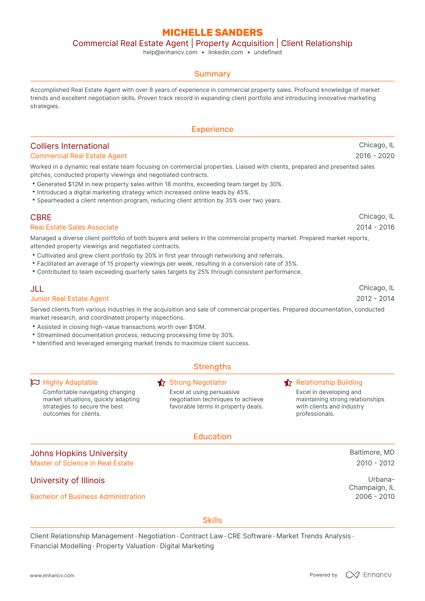5 Commercial Real Estate Agent Resume Examples & Guide for 2024