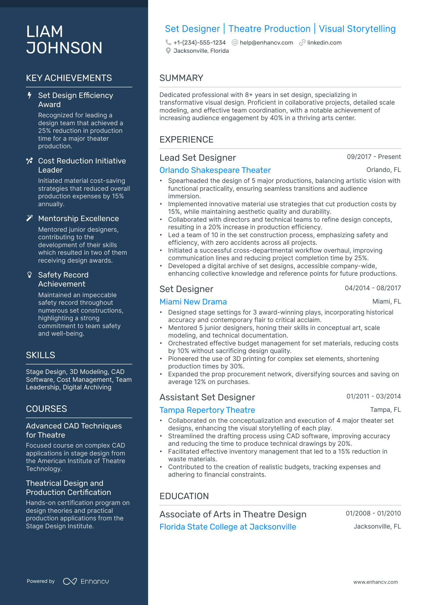 10 Set Designer Resume Examples, Templates & Guide for 2026