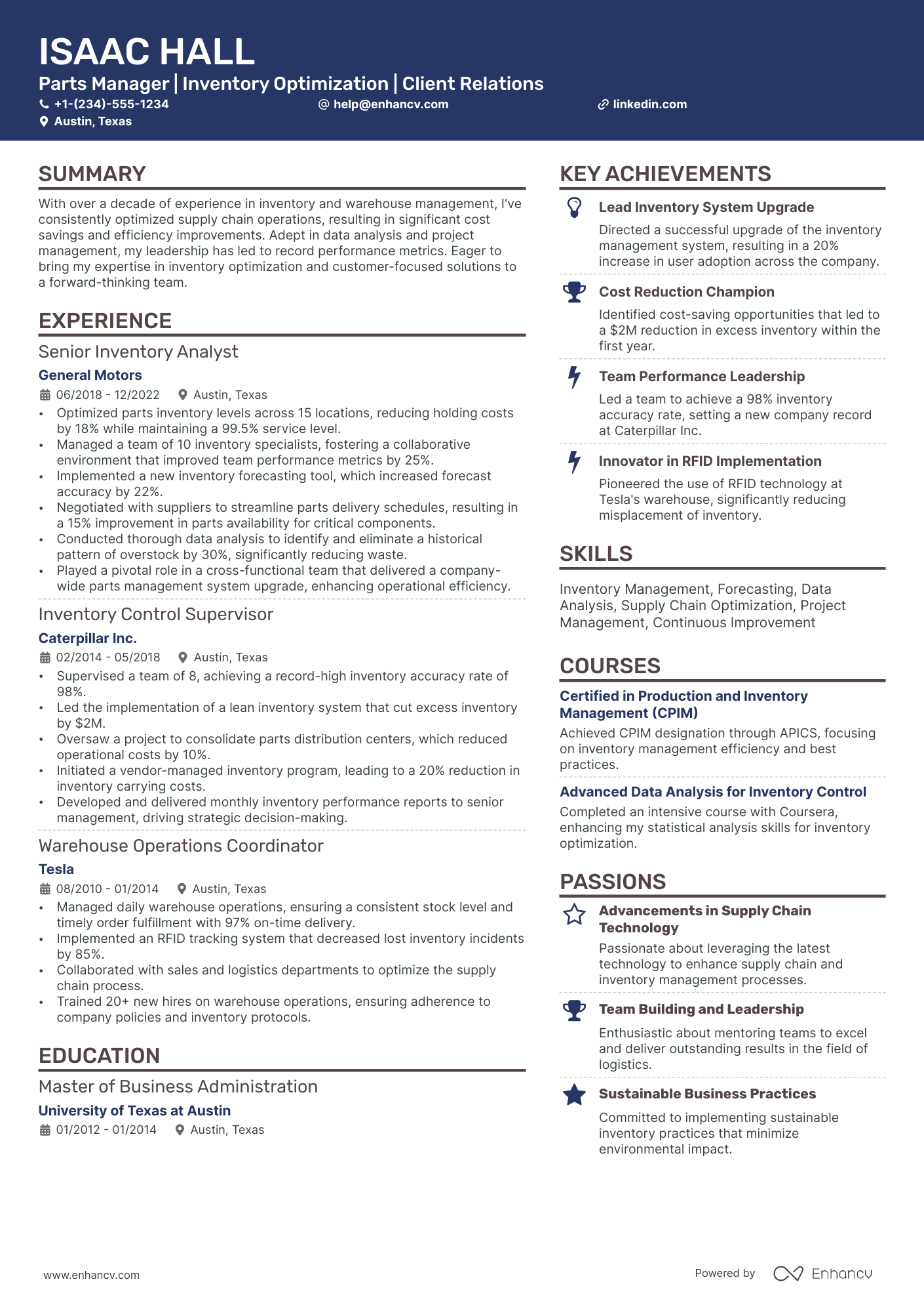 10 Parts Manager Resume Examples & Guide for 2026