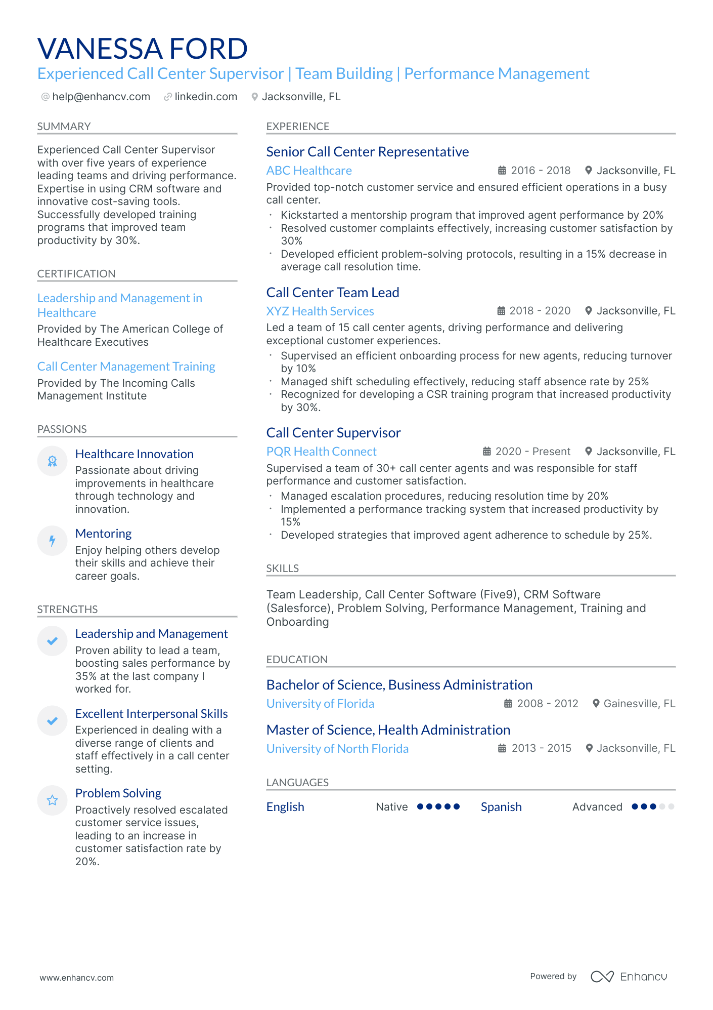 10 Call Center Supervisor Resume Examples & Guide for 2026