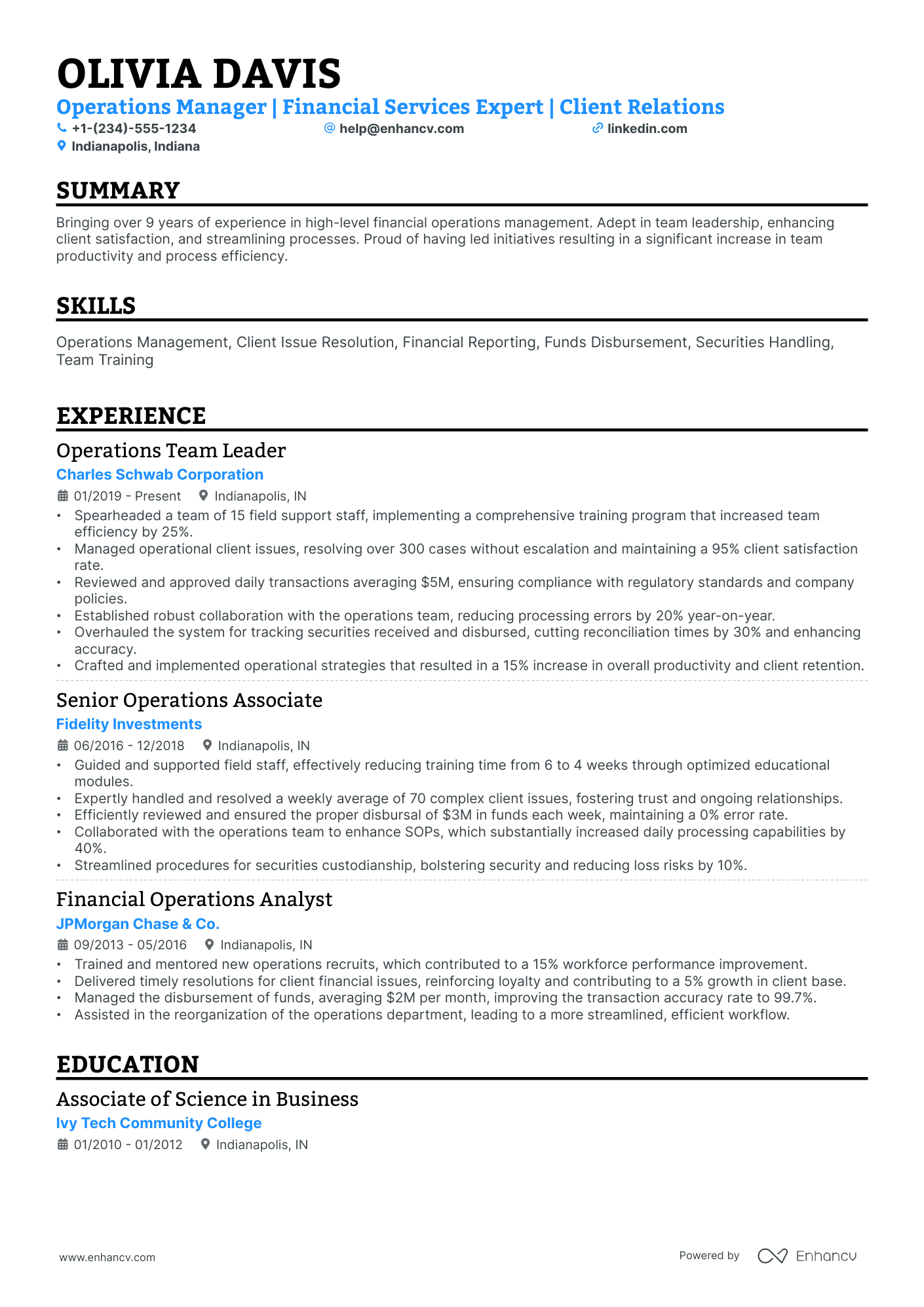 10 Assistant Operations Manager Resume Examples & Guide for 2026