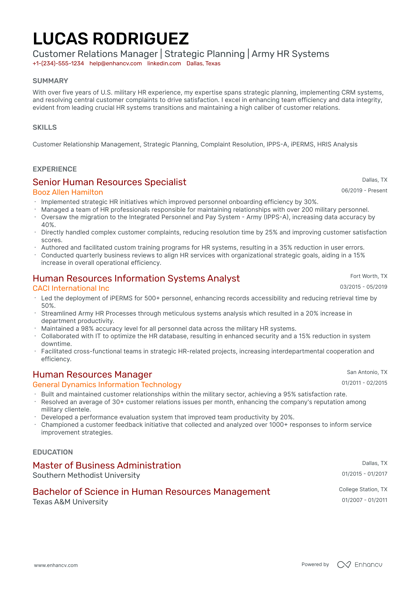 10 Customer Relations Manager Resume Examples & Guide for 2025