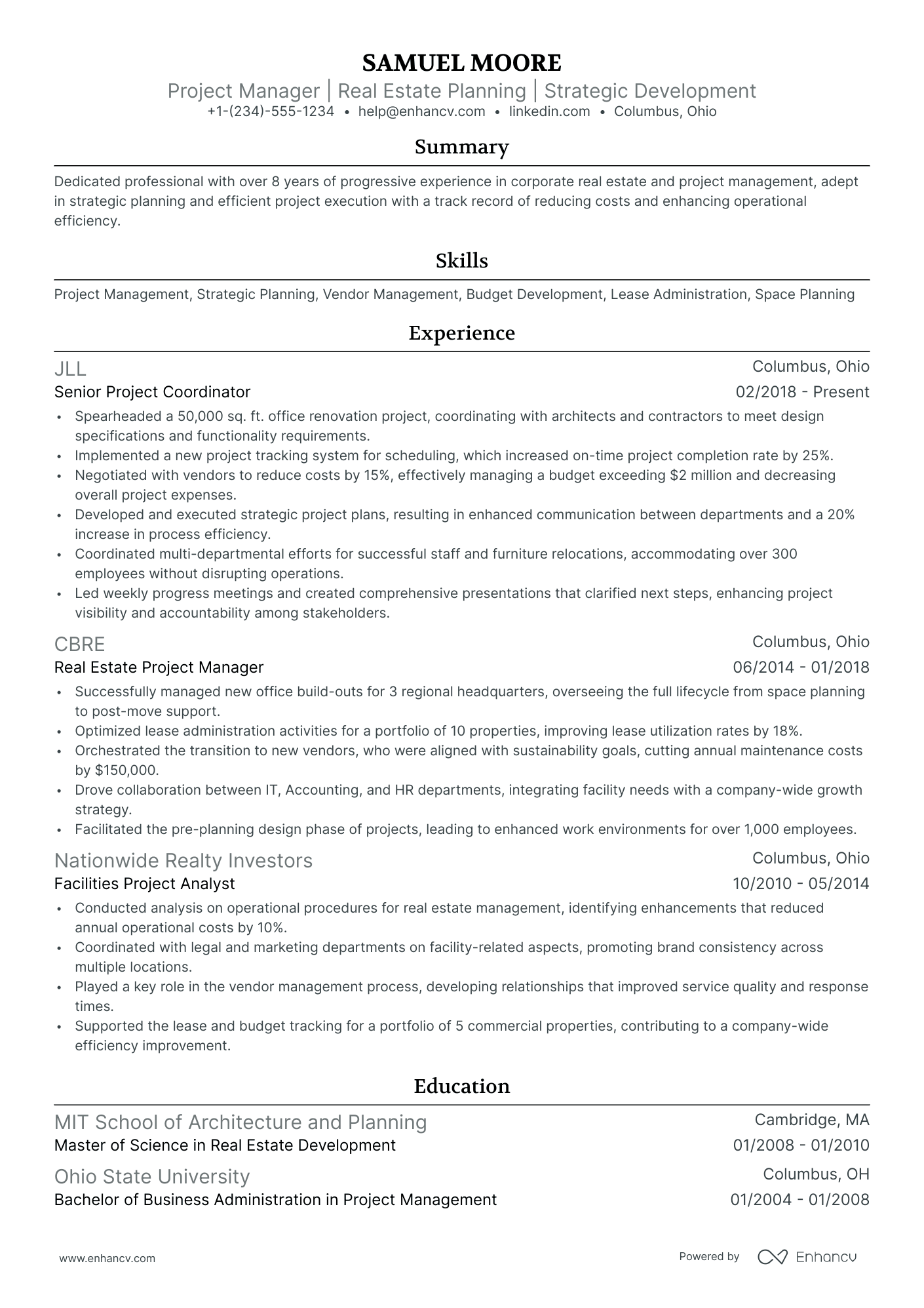 10 Real Estate Project Manager Resume Examples & Guide for 2026