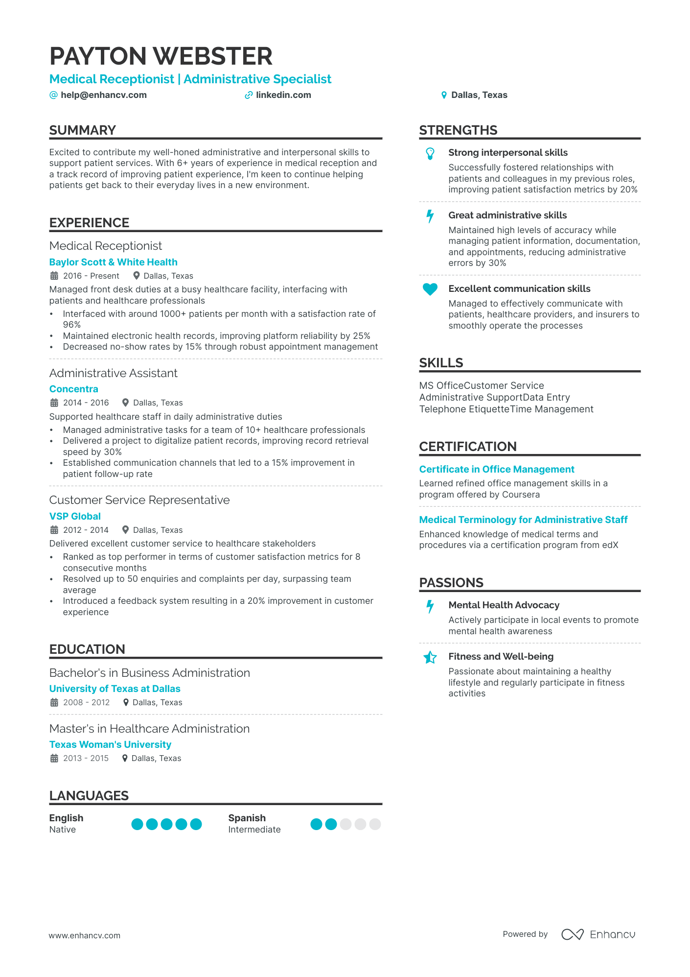9 Front Desk Receptionist Resume Examples & Guide For 2024