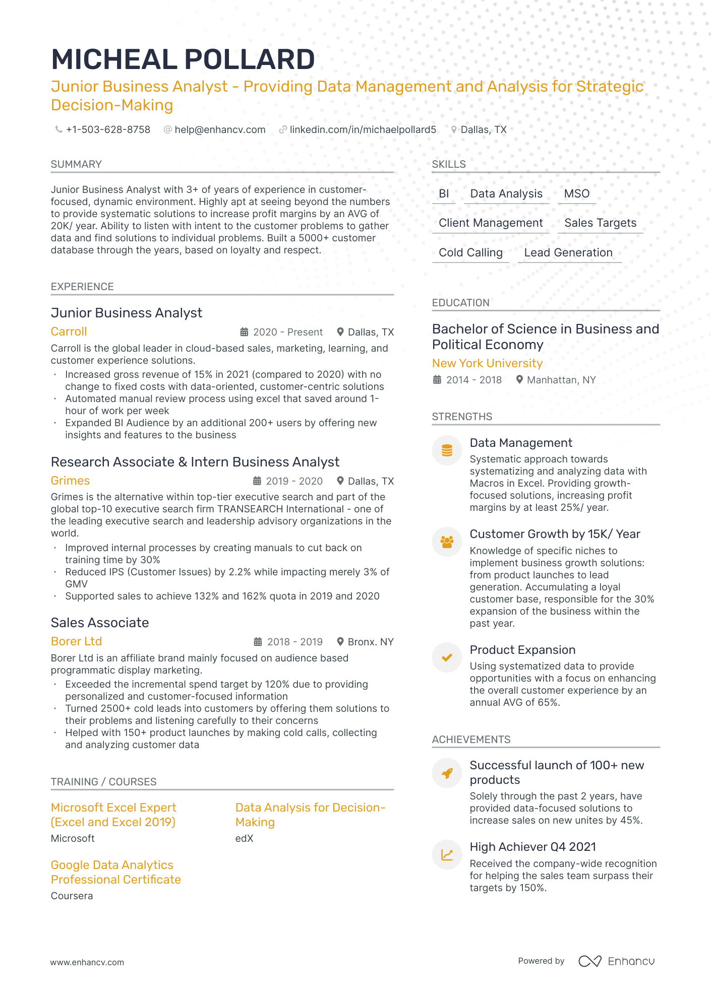 20 Business Analyst Resume Examples & Guide for 2024