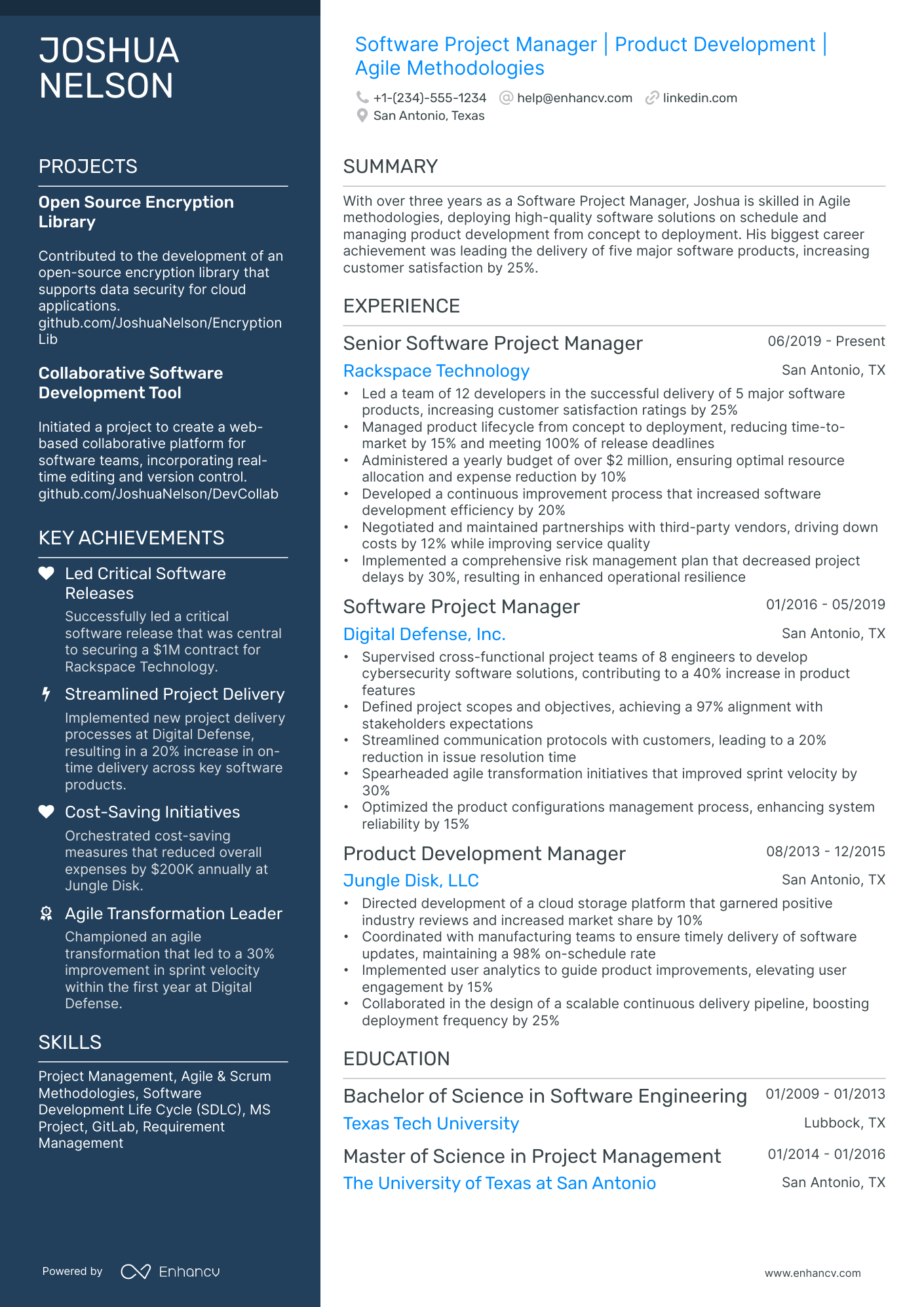 10 Software Project Manager Resume Examples & Guide for 2025