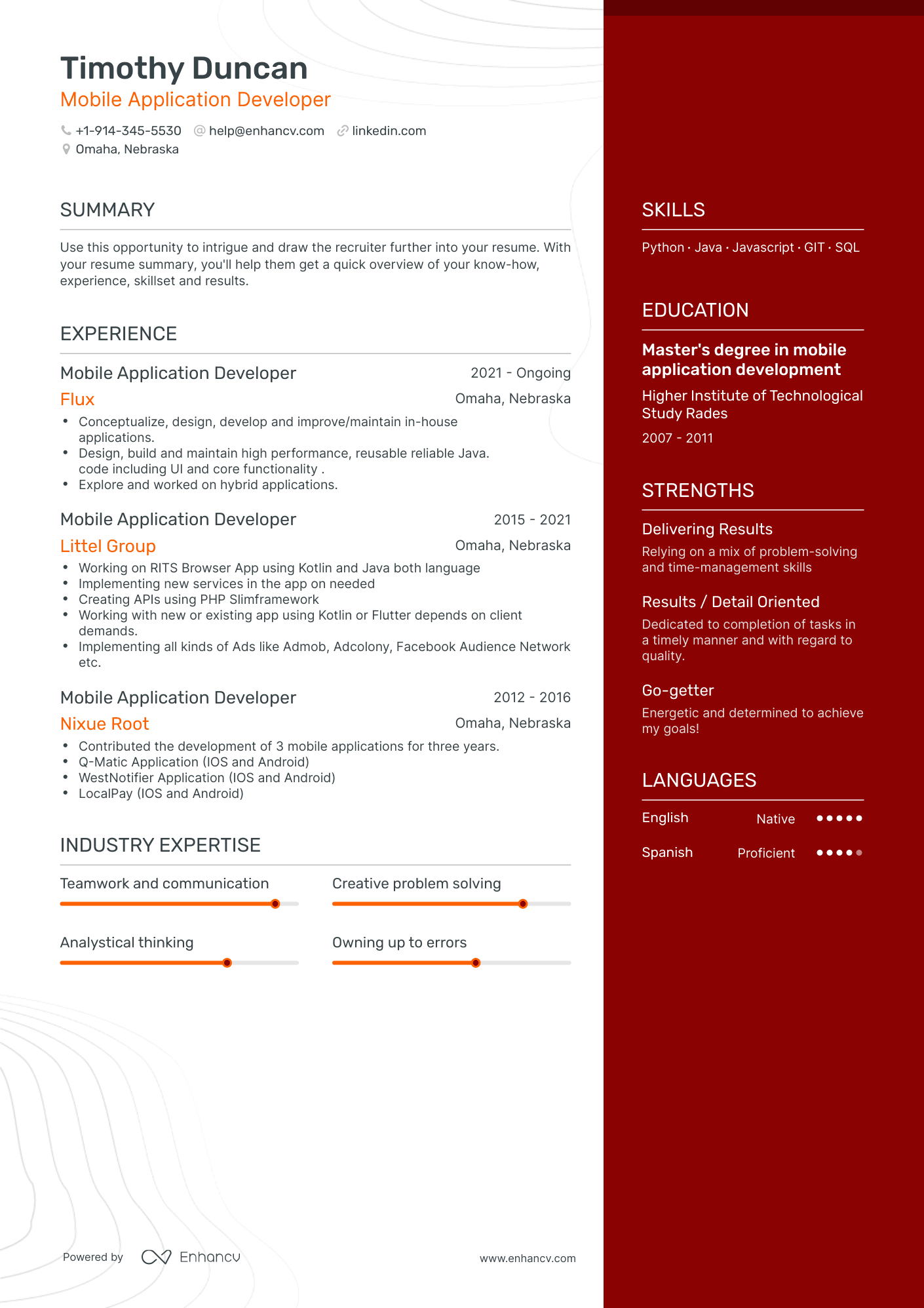 Mobile Application Developer Resume Examples & Guide for 2023 (Layout ...