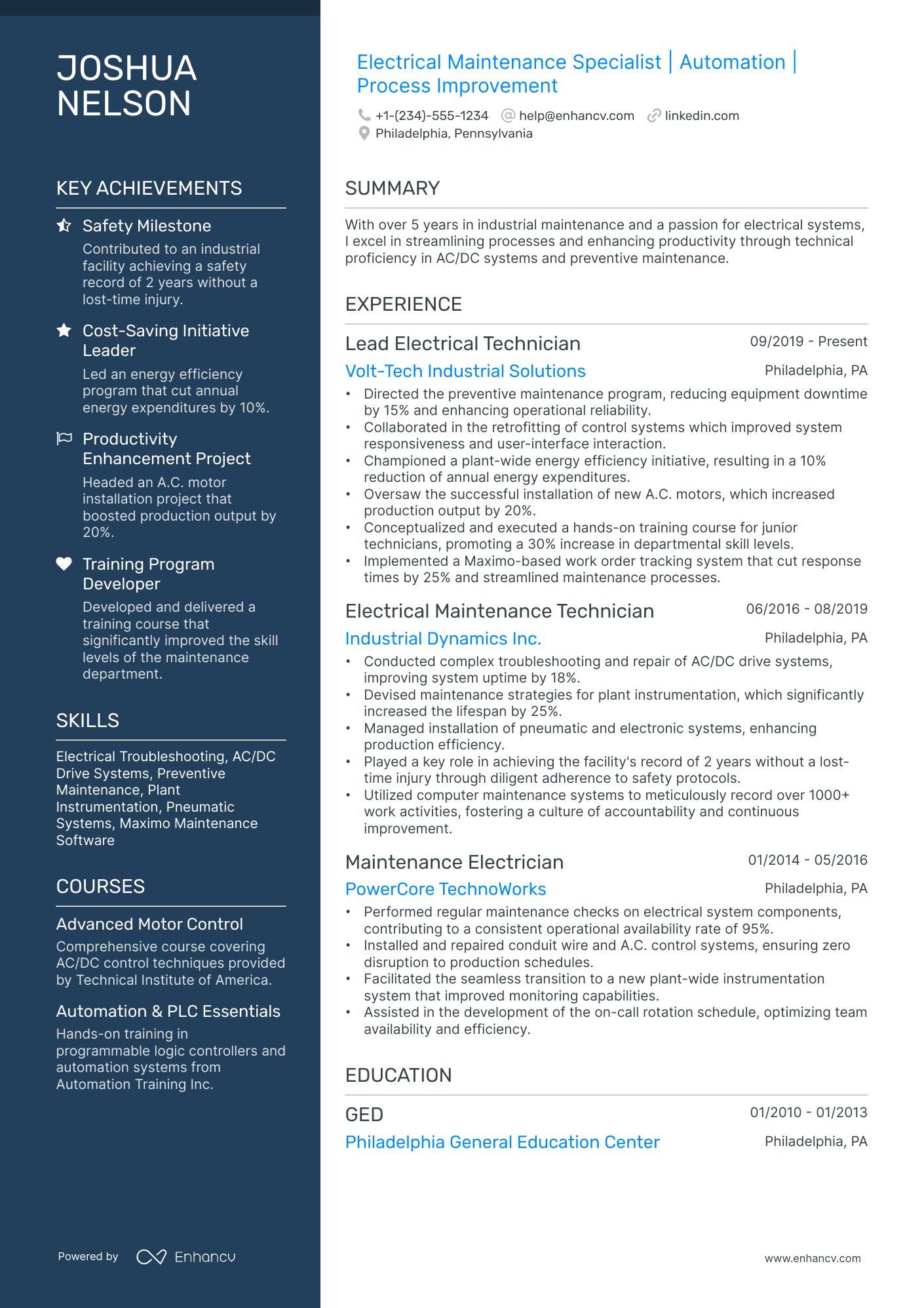 10 Electronic Technician Resume Examples & Guide for 2026