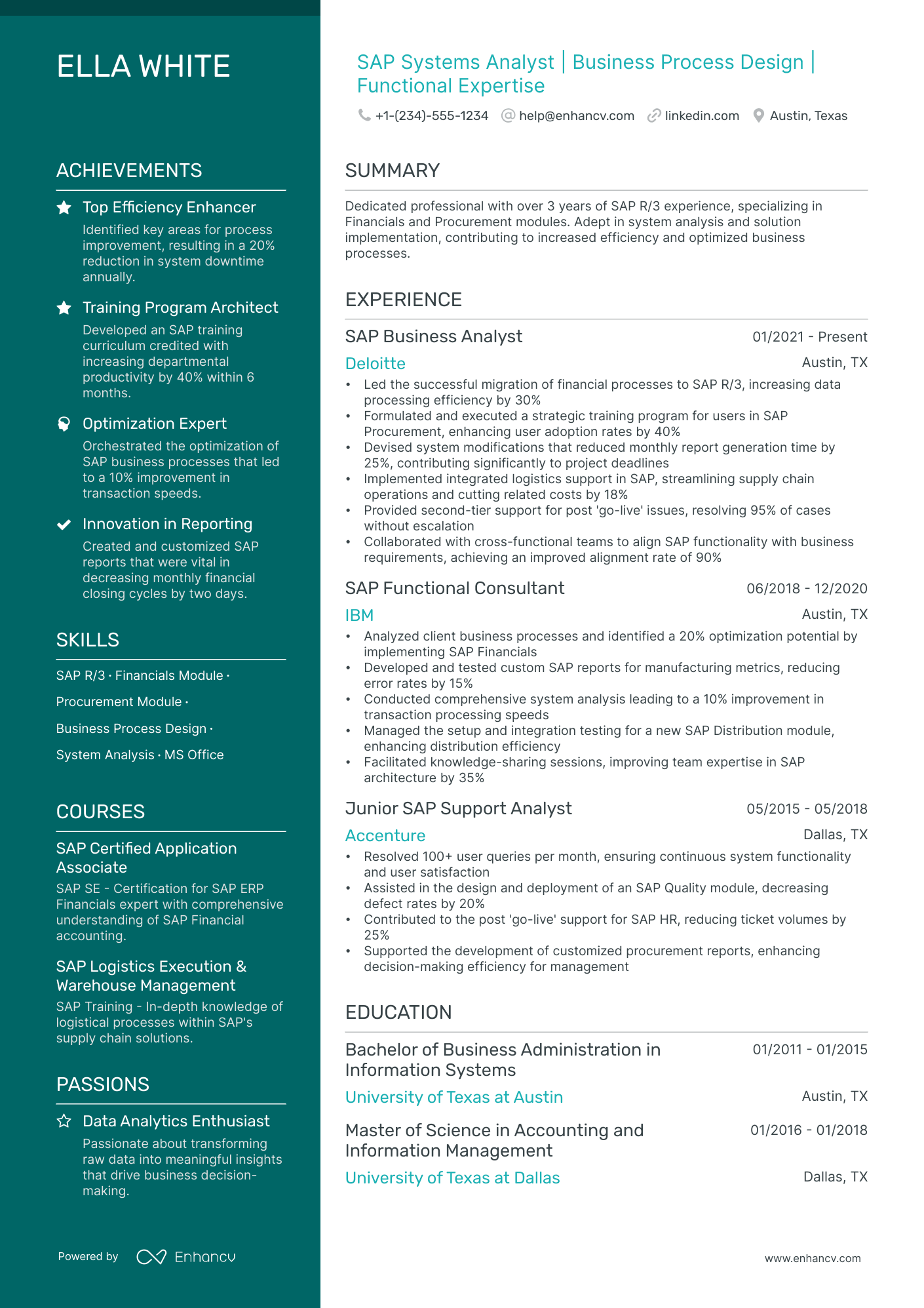 5 SAP Business Analyst Resume Examples & Guide for 2024