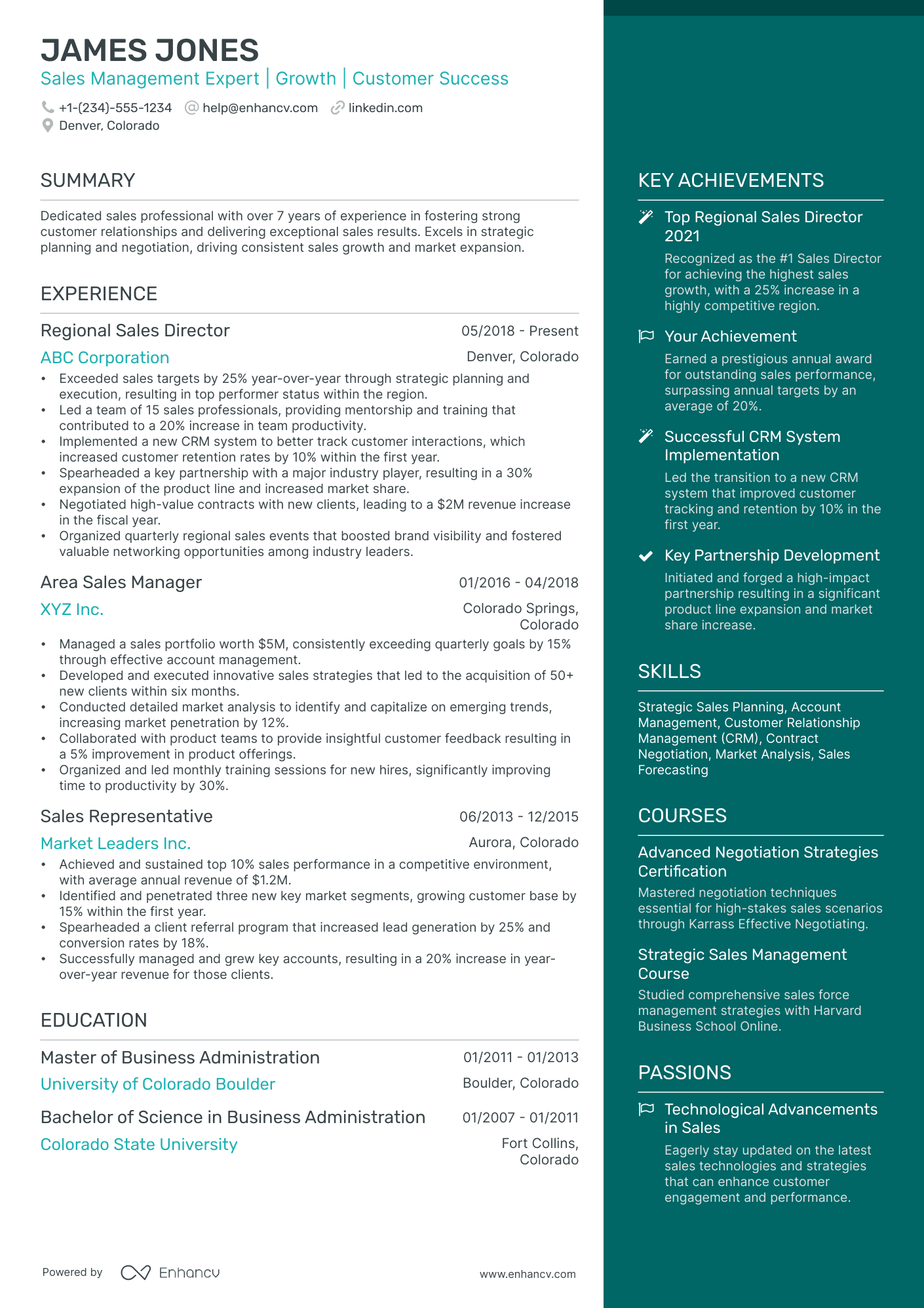 10 Territory Sales Manager Resume Examples & Guide for 2026