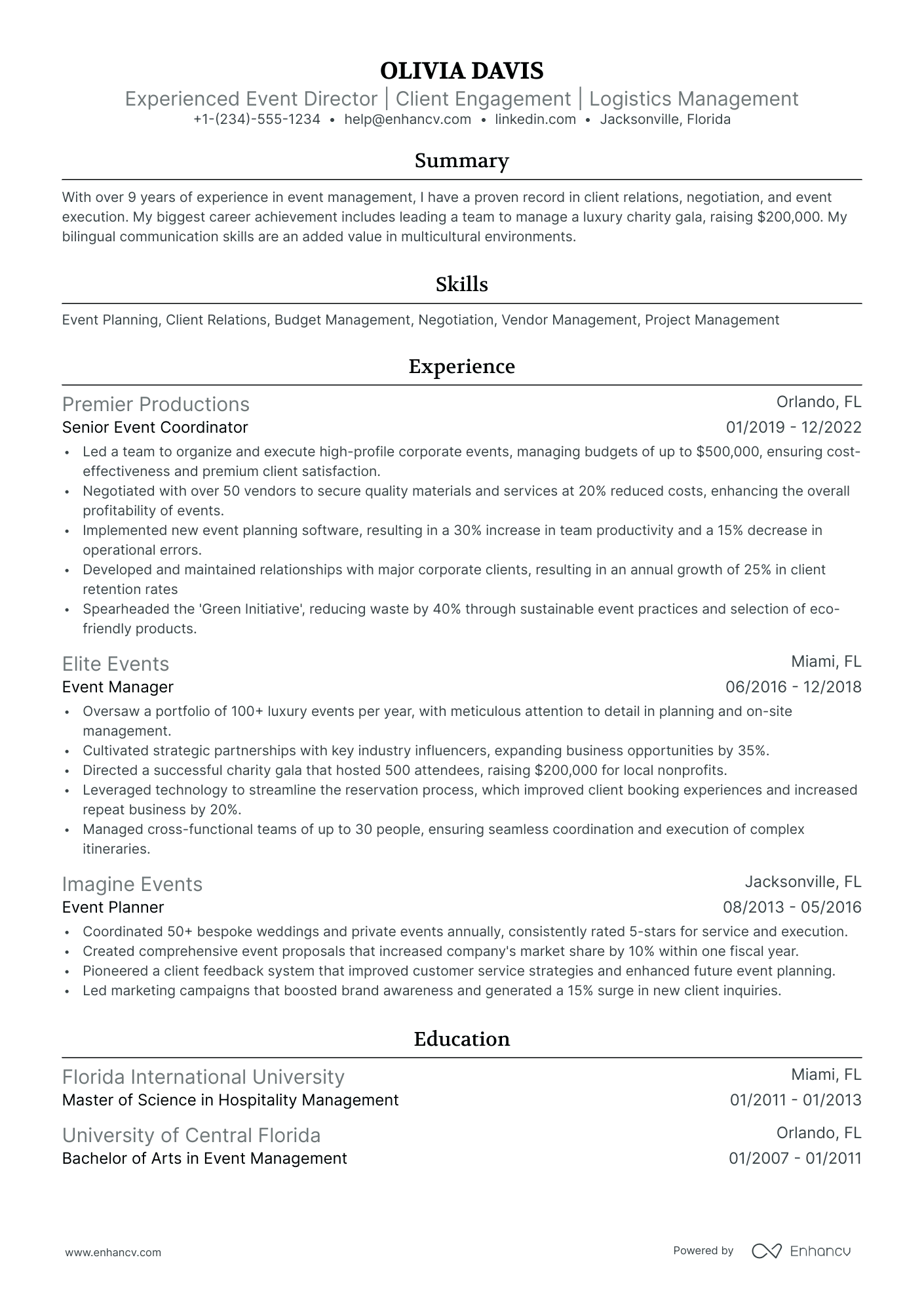 10 Event Director Resume Examples & Guide for 2026