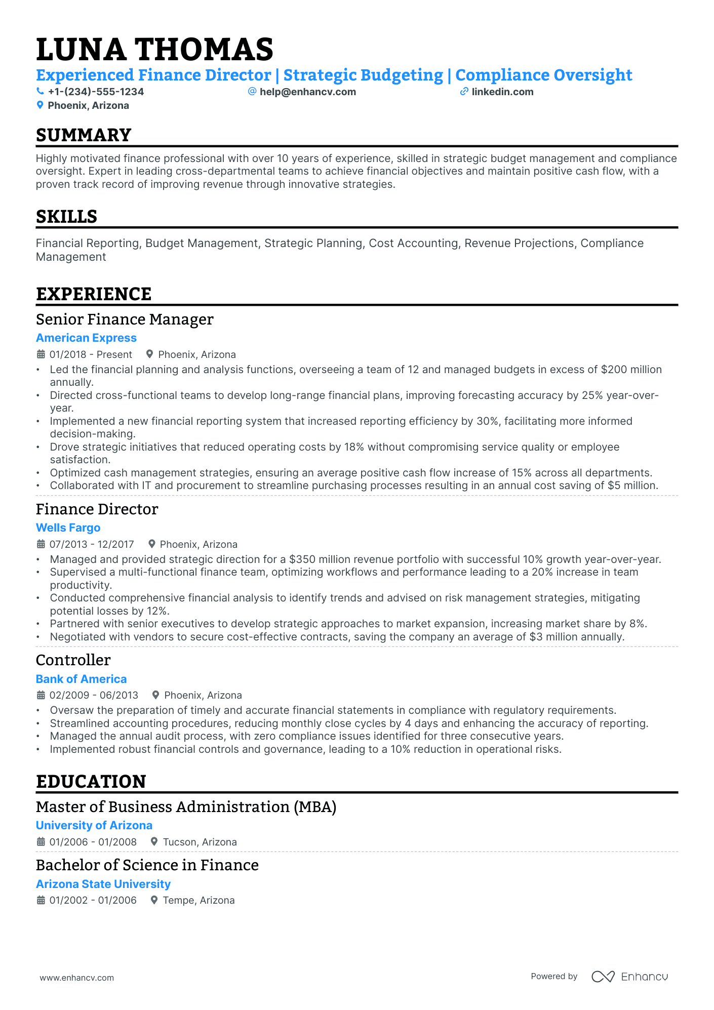 10 Director of Finance Resume Examples & Guide for 2026