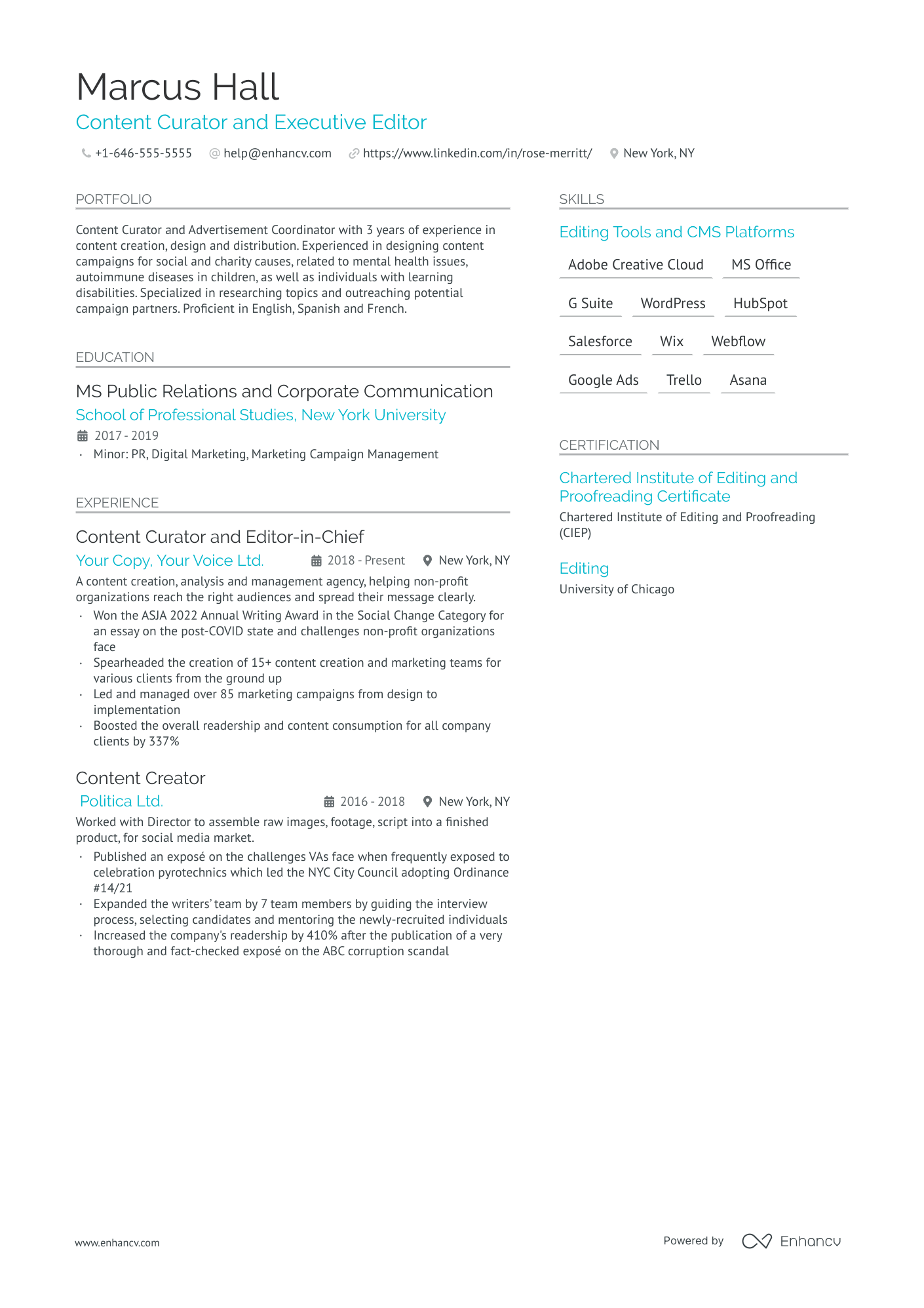 5 Editor Resume Examples & Guide for 2025