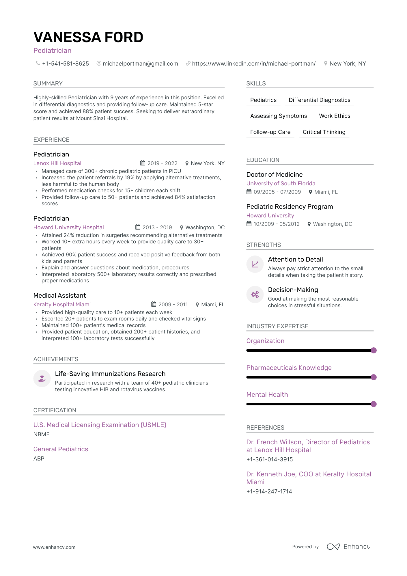5 Doctor Resume Examples & Guide for 2024