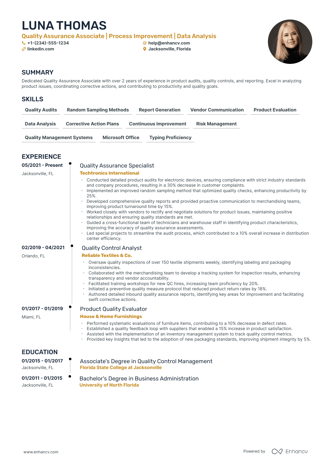 5 Quality Assurance Associate Resume Examples & Guide for 2024