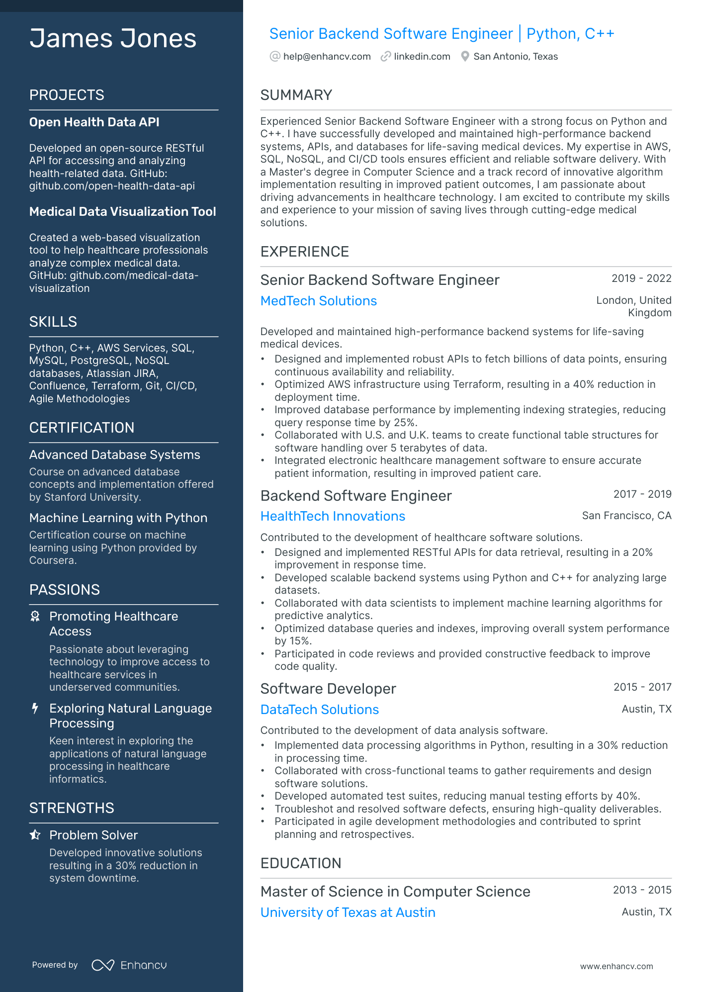 10 Senior Data Engineer Resume Examples & Guide for 2025