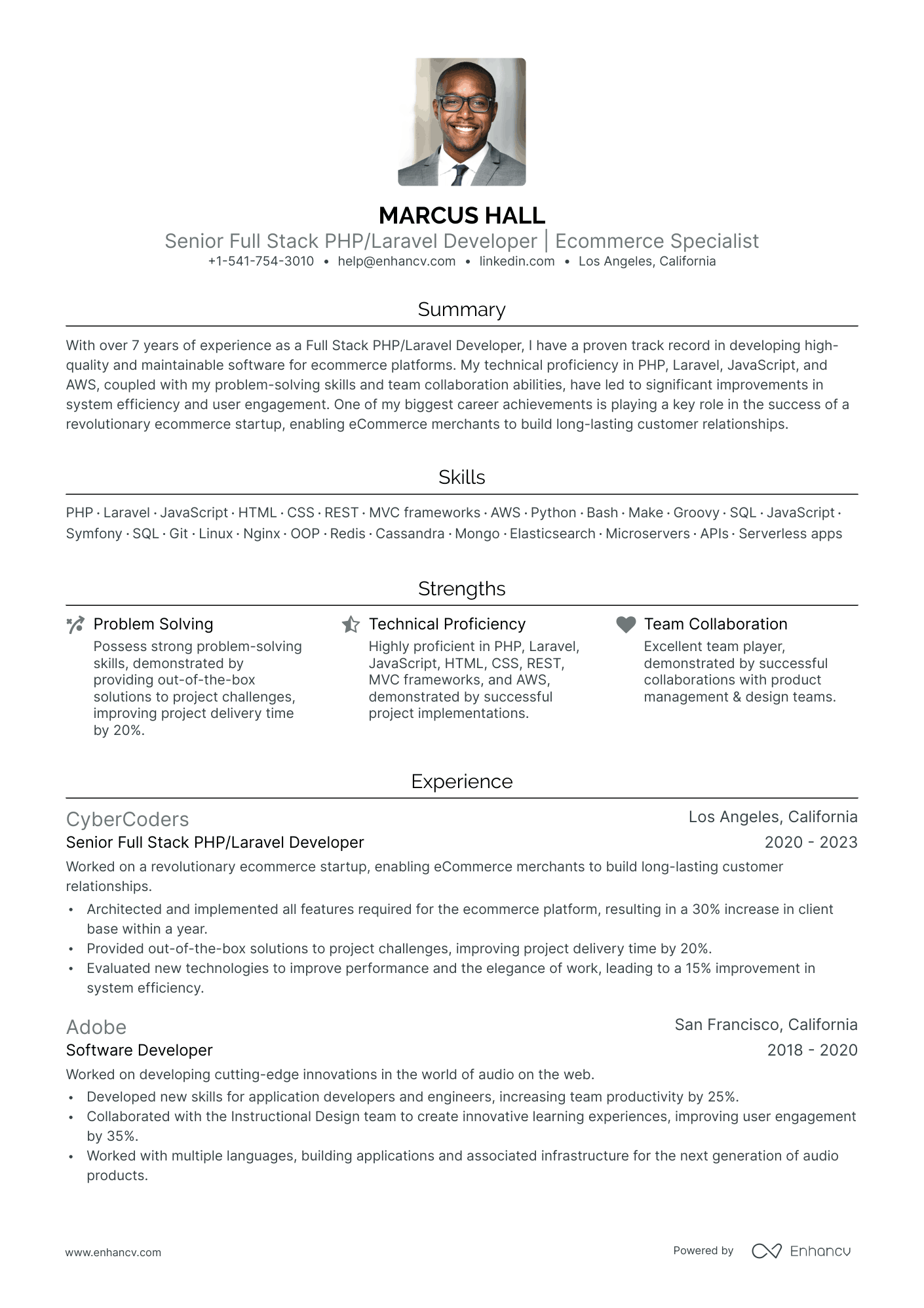 5 PHP developer Resume Examples & Guide for 2024