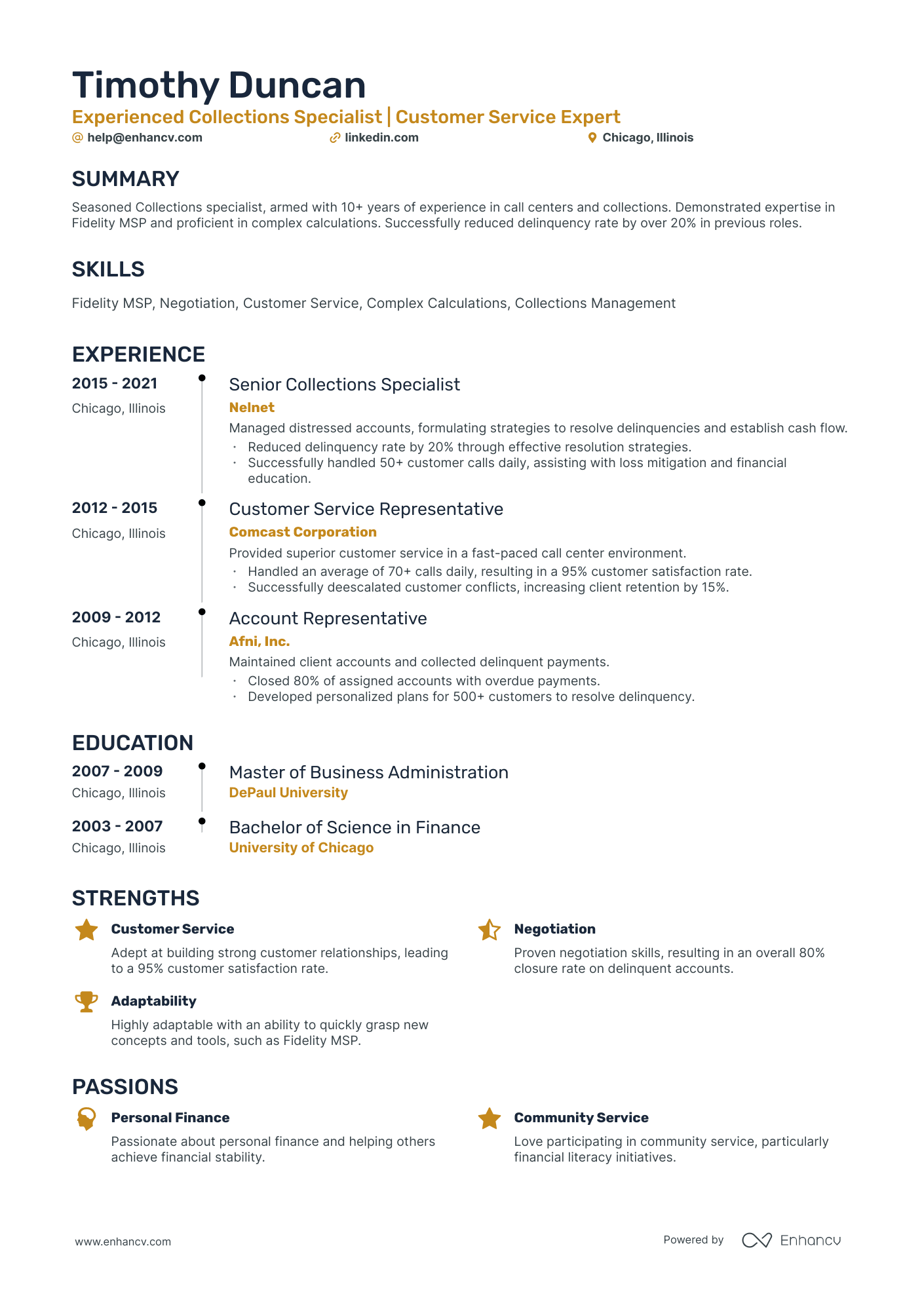 10 Collections Specialist Resume Examples & Guide for 2026