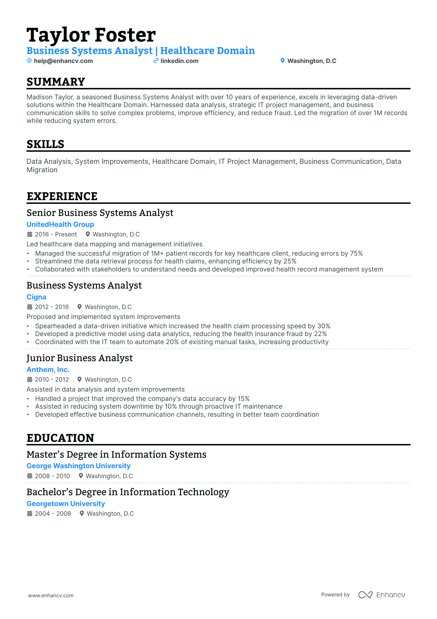10 Business System Analyst Resume Examples & Guide for 2025
