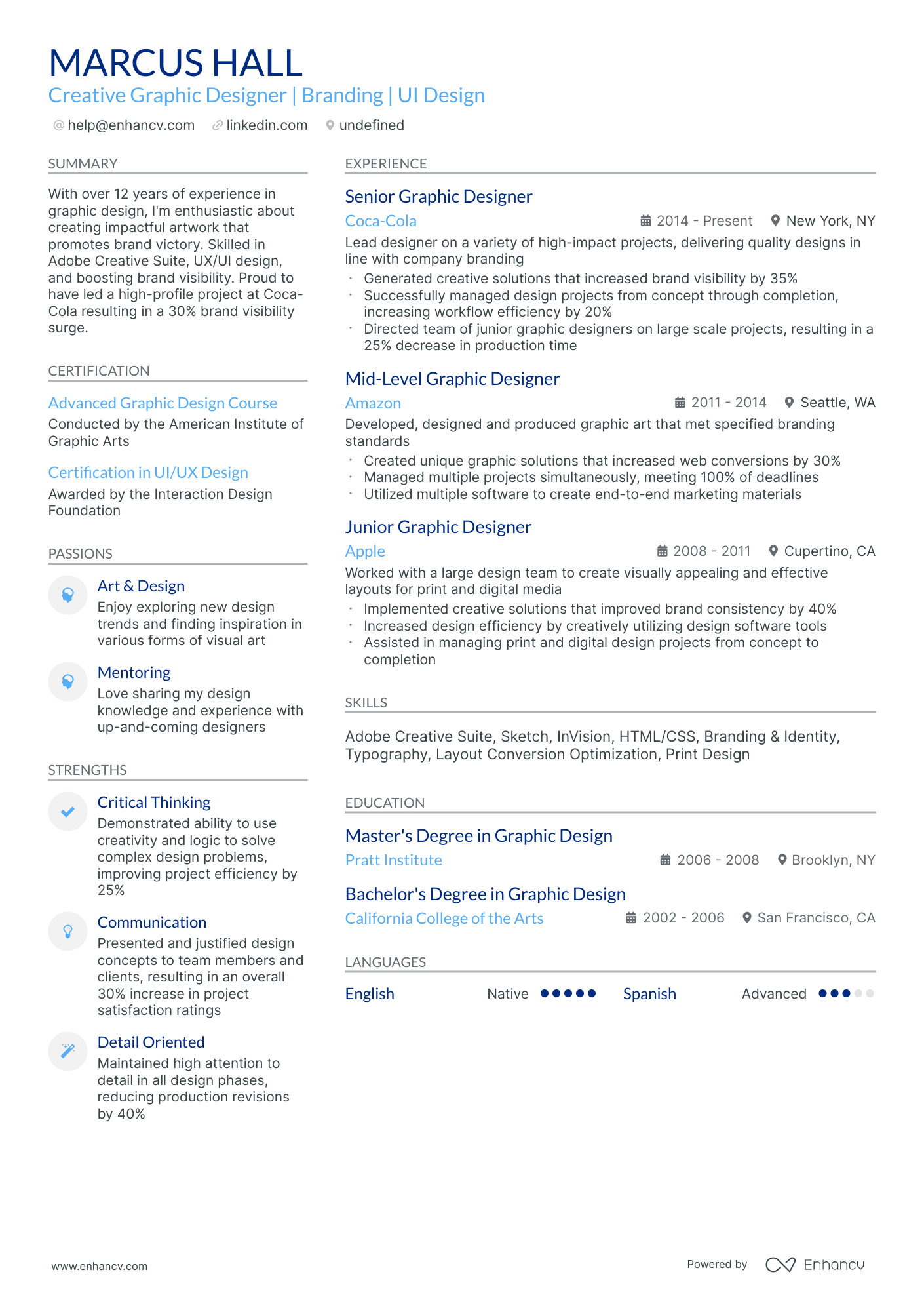 10 Creative Graphic Designer Resume Examples & Guide for 2025