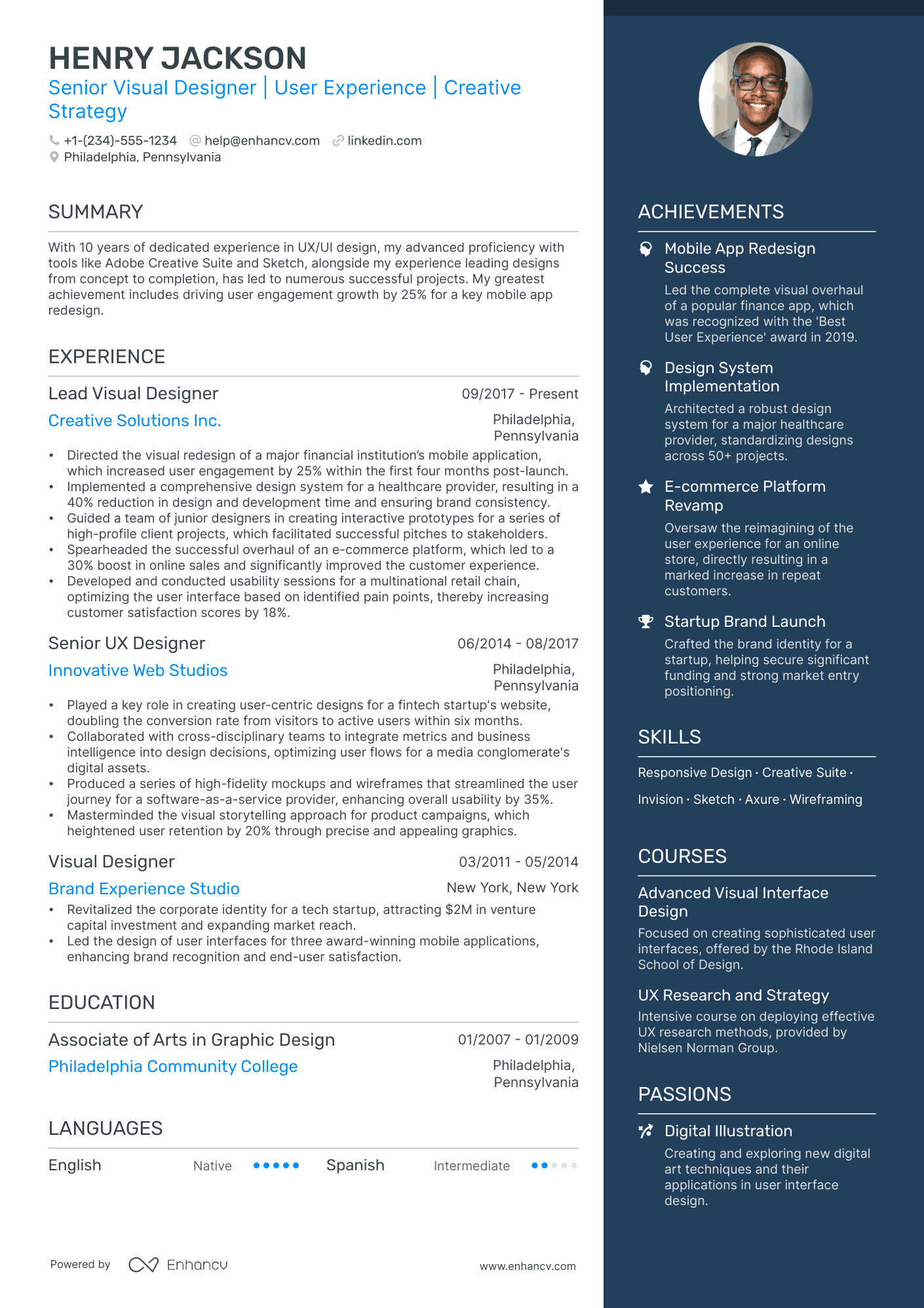 5 Visual Designer Resume Examples & Guide for 2024