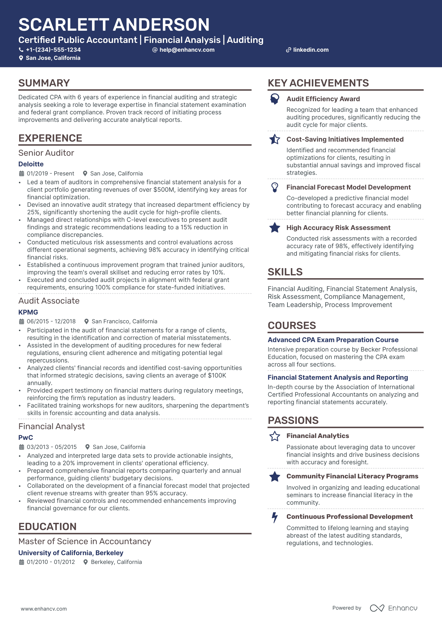 10 Financial Auditor Resume Examples & Guide for 2026