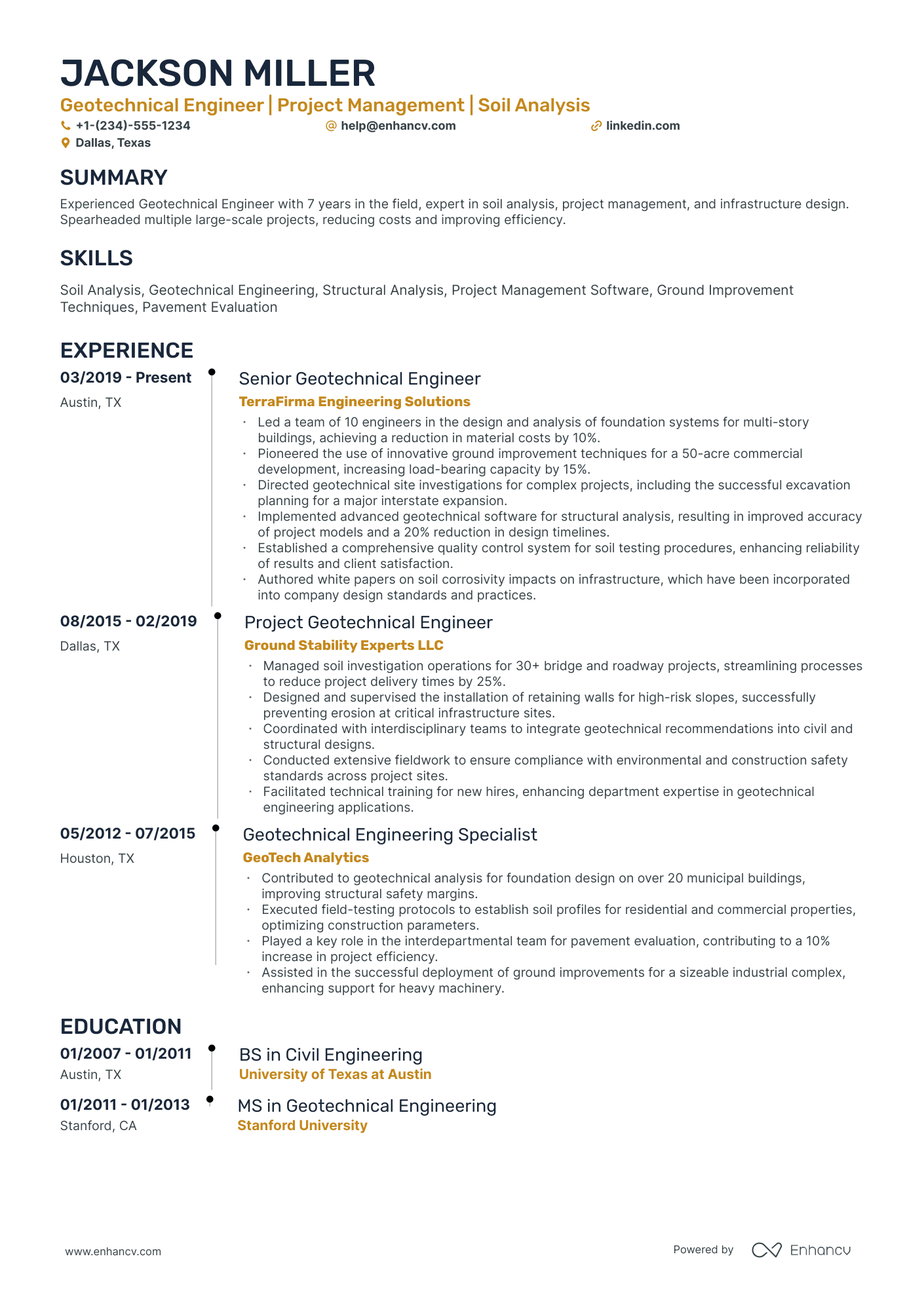 10 Geotechnical Engineering Resume Examples & Guide for 2026
