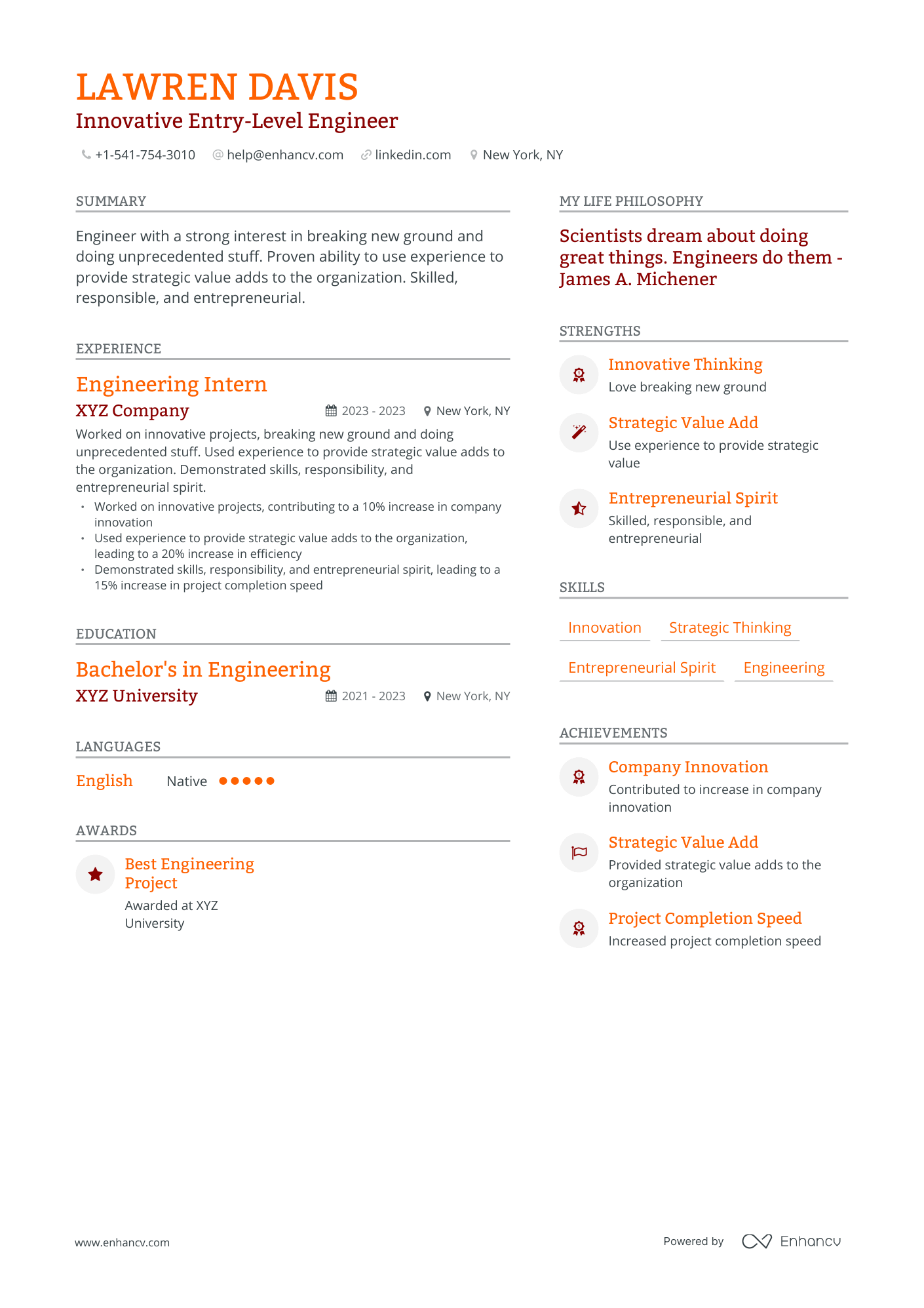 5 Entry Level Engineering Resume Examples & Guide for 2024