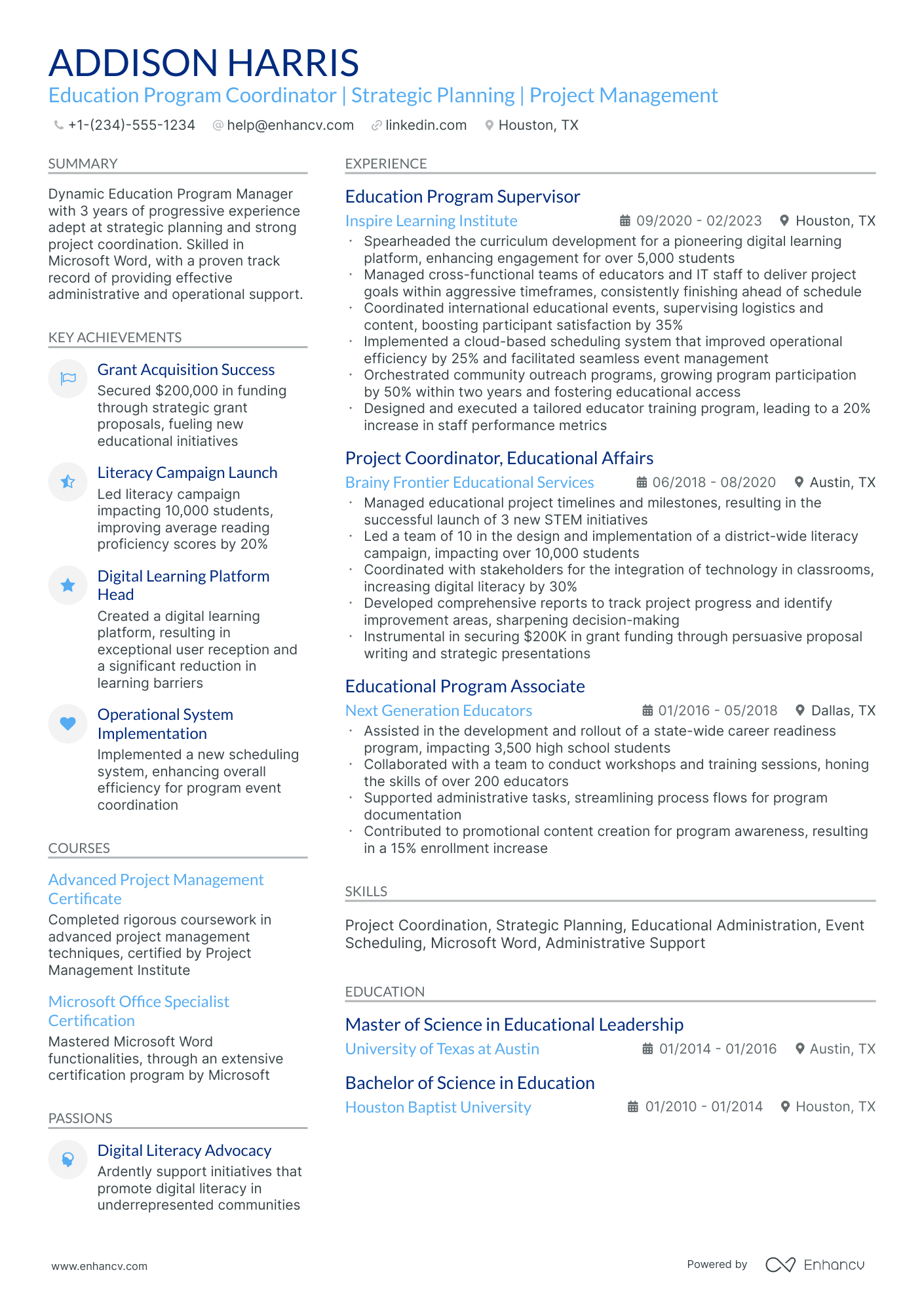 10 Education Program Manager Resume Examples & Guide for 2026