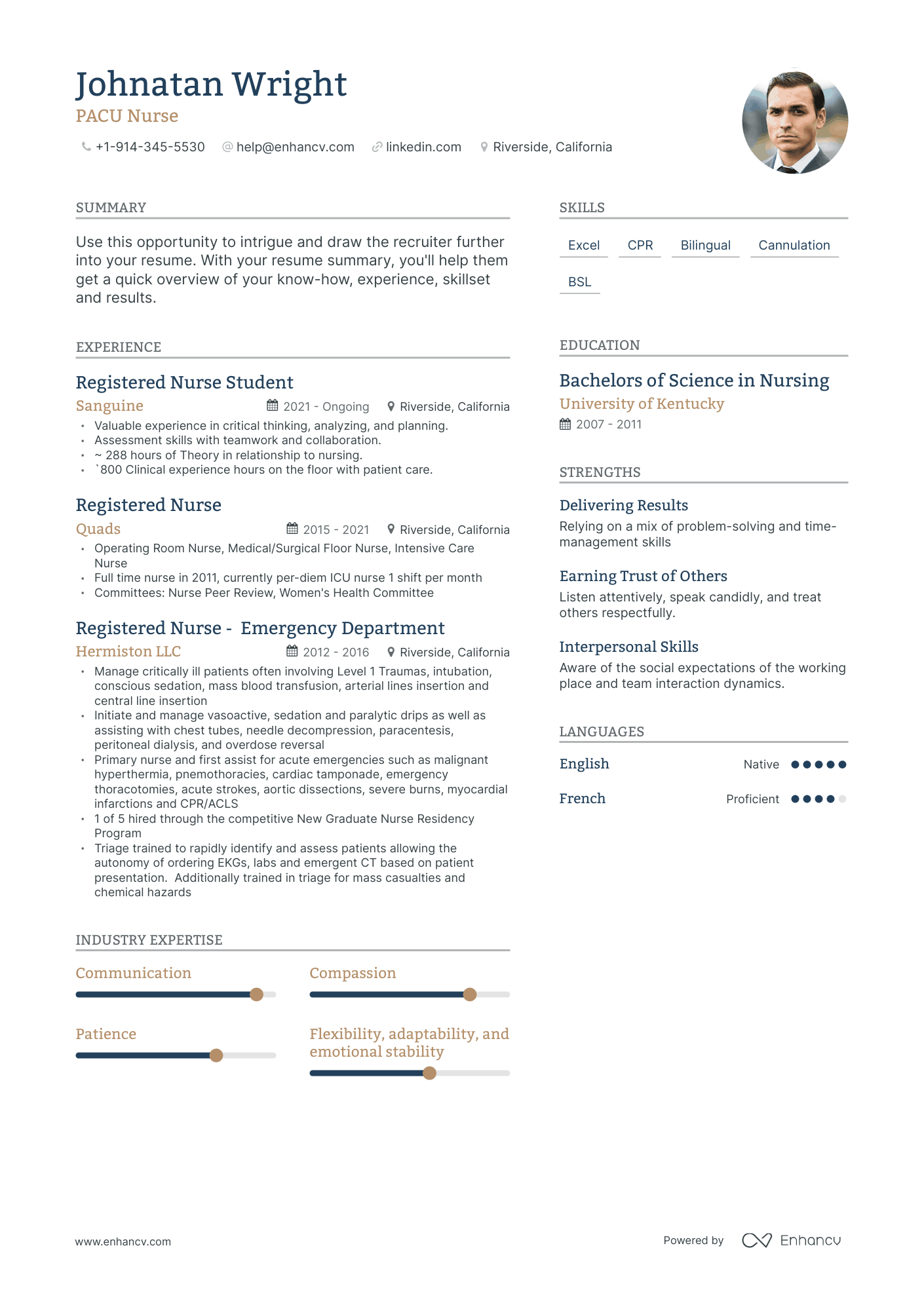 PACU Nurse Resume Examples & Guide for 2023 (Layout, Skills, Keywords ...
