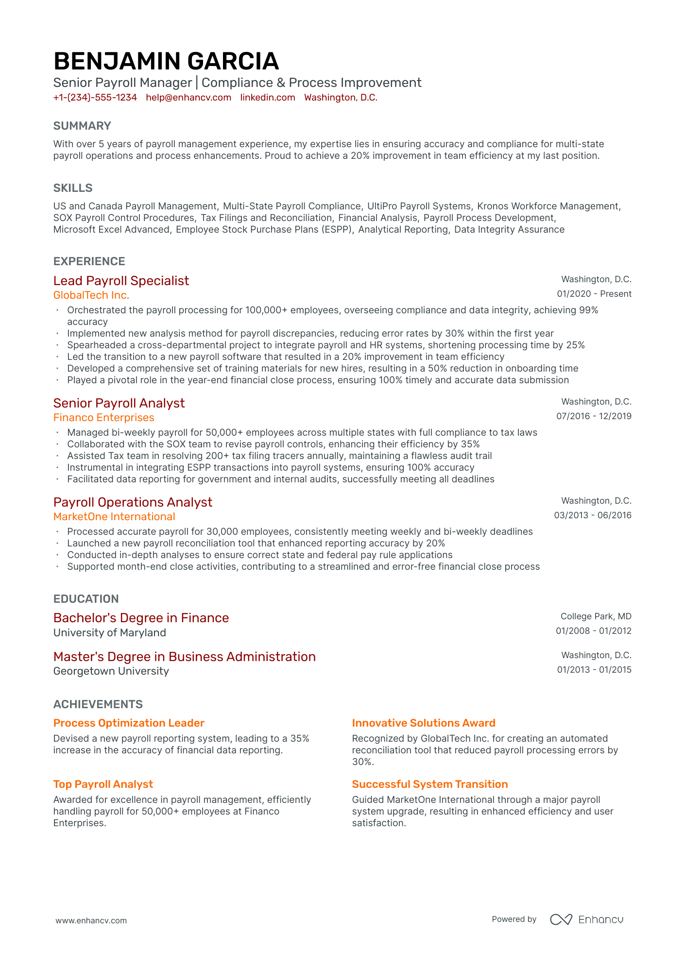 5 Payroll Manager Resume Examples & Guide for 2024