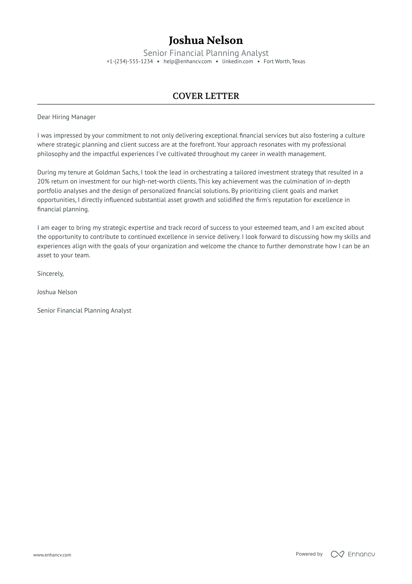 13 Professional Financial Analyst Cover Letter Examples and Template ...
