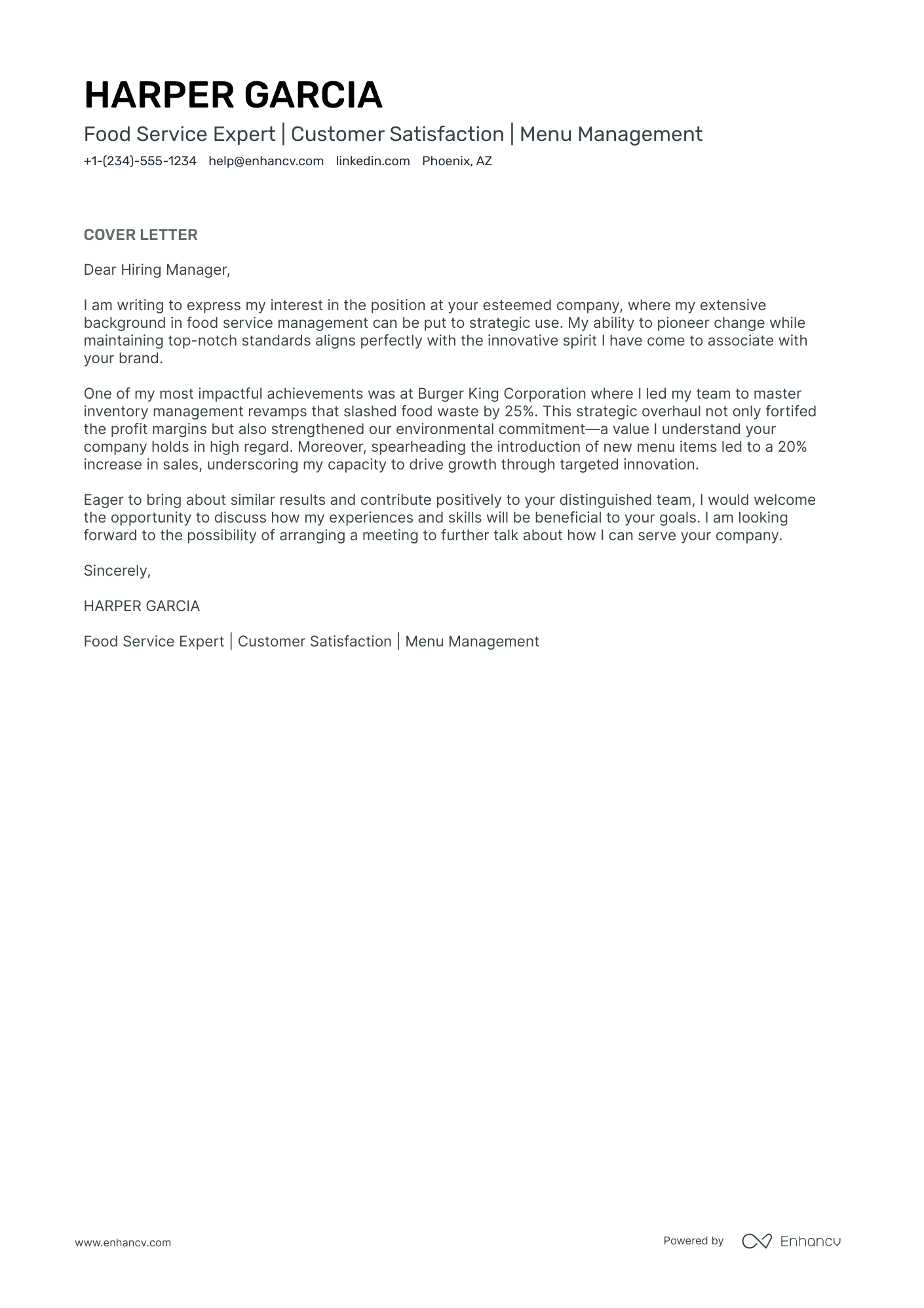 13 Professional Restaurant Manager Cover Letter Examples and Template ...