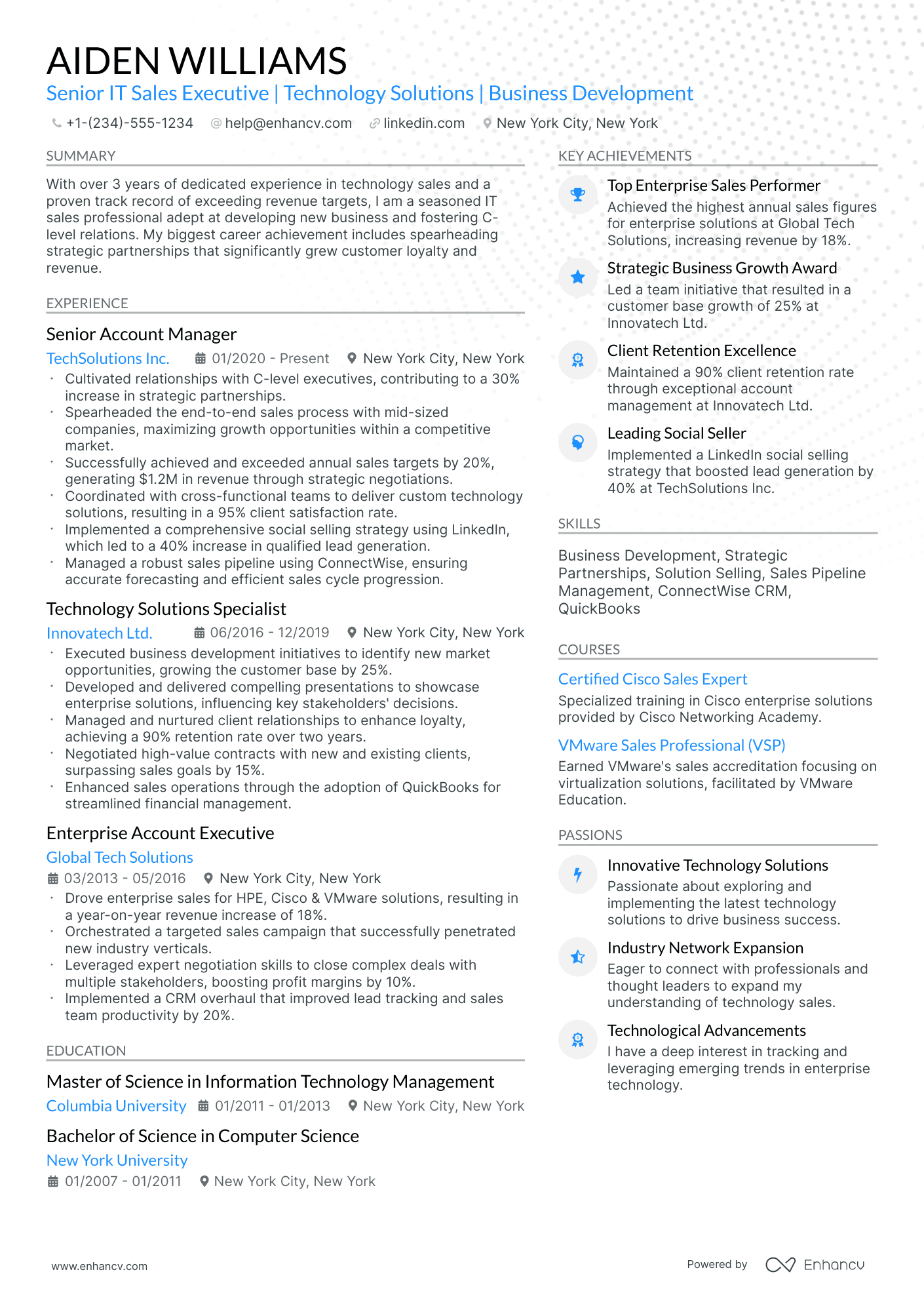 10 IT Sales Executive Resume Examples & Guide for 2026