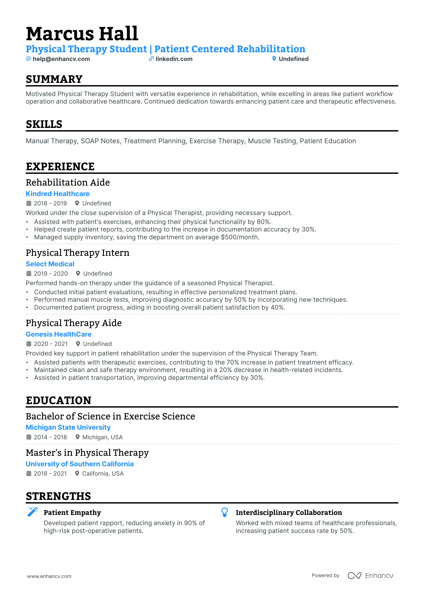10 Physical Therapy Student Resume Examples & Guide for 2026