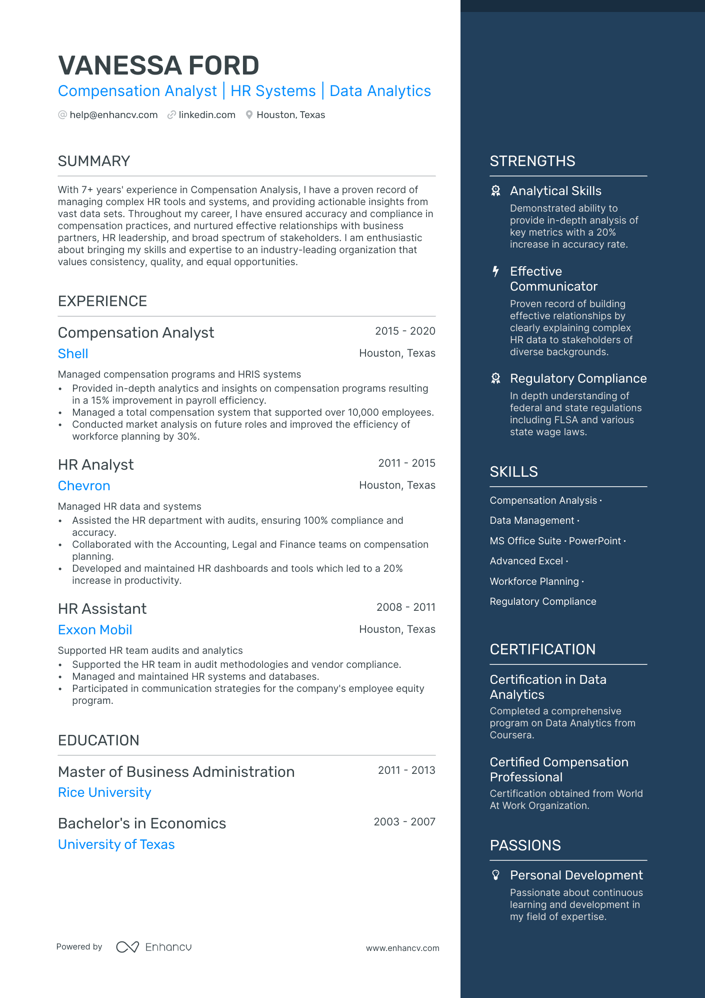 5 Compensation Analyst Resume Examples & Guide for 2024