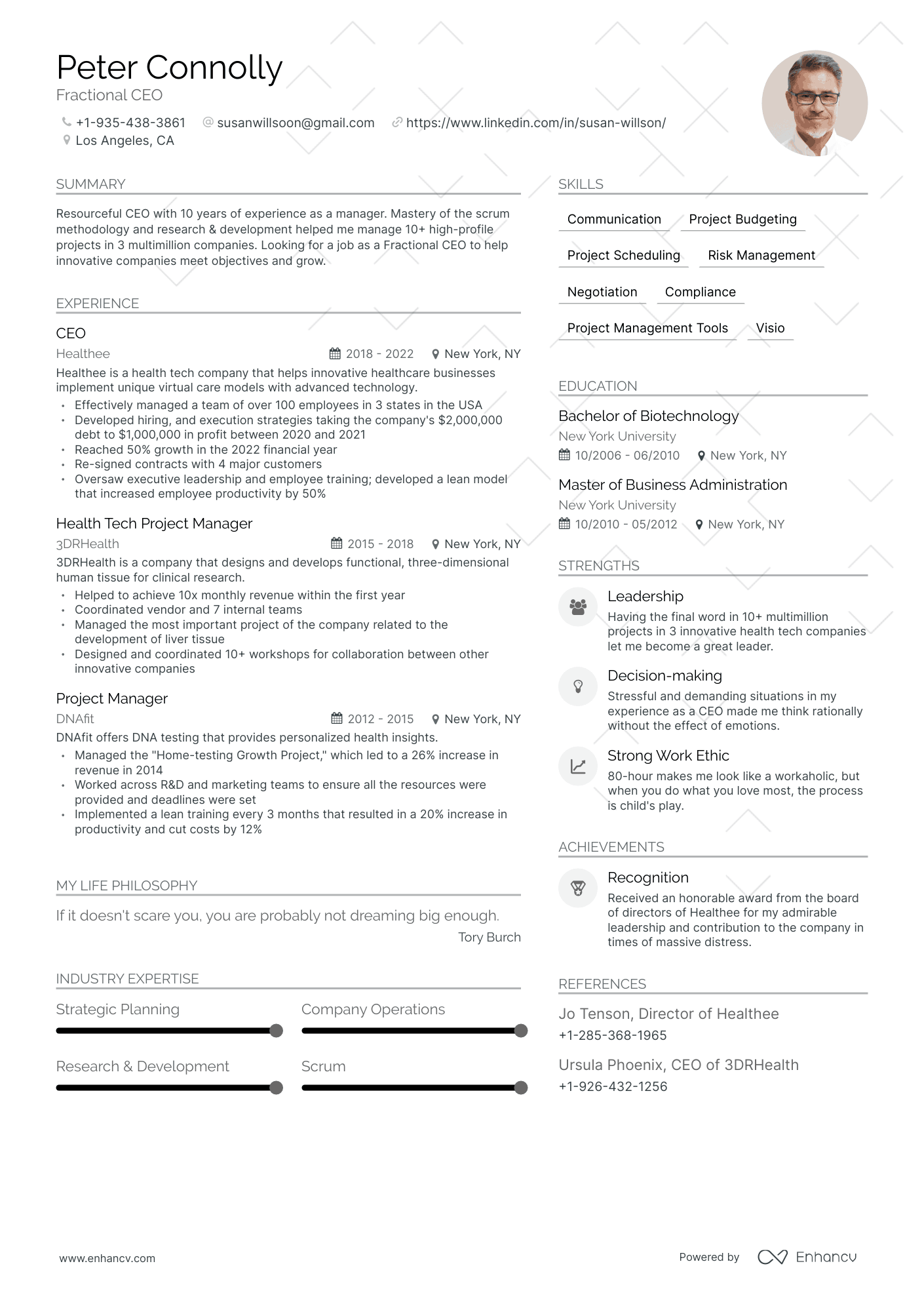 5 Fractional CEO Resume Examples & Guide for 2024