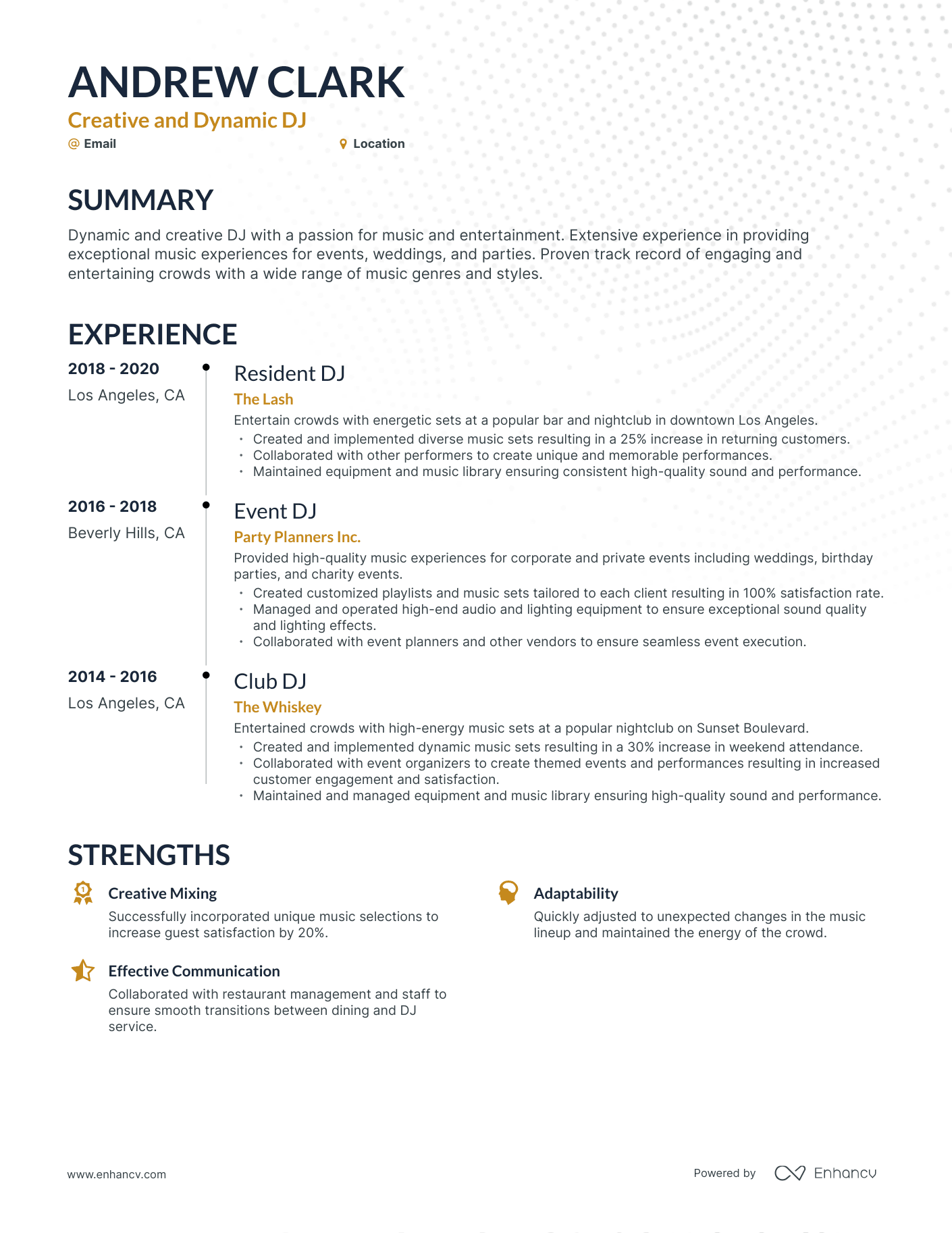 5 DJ Resume Examples & Guide for 2023