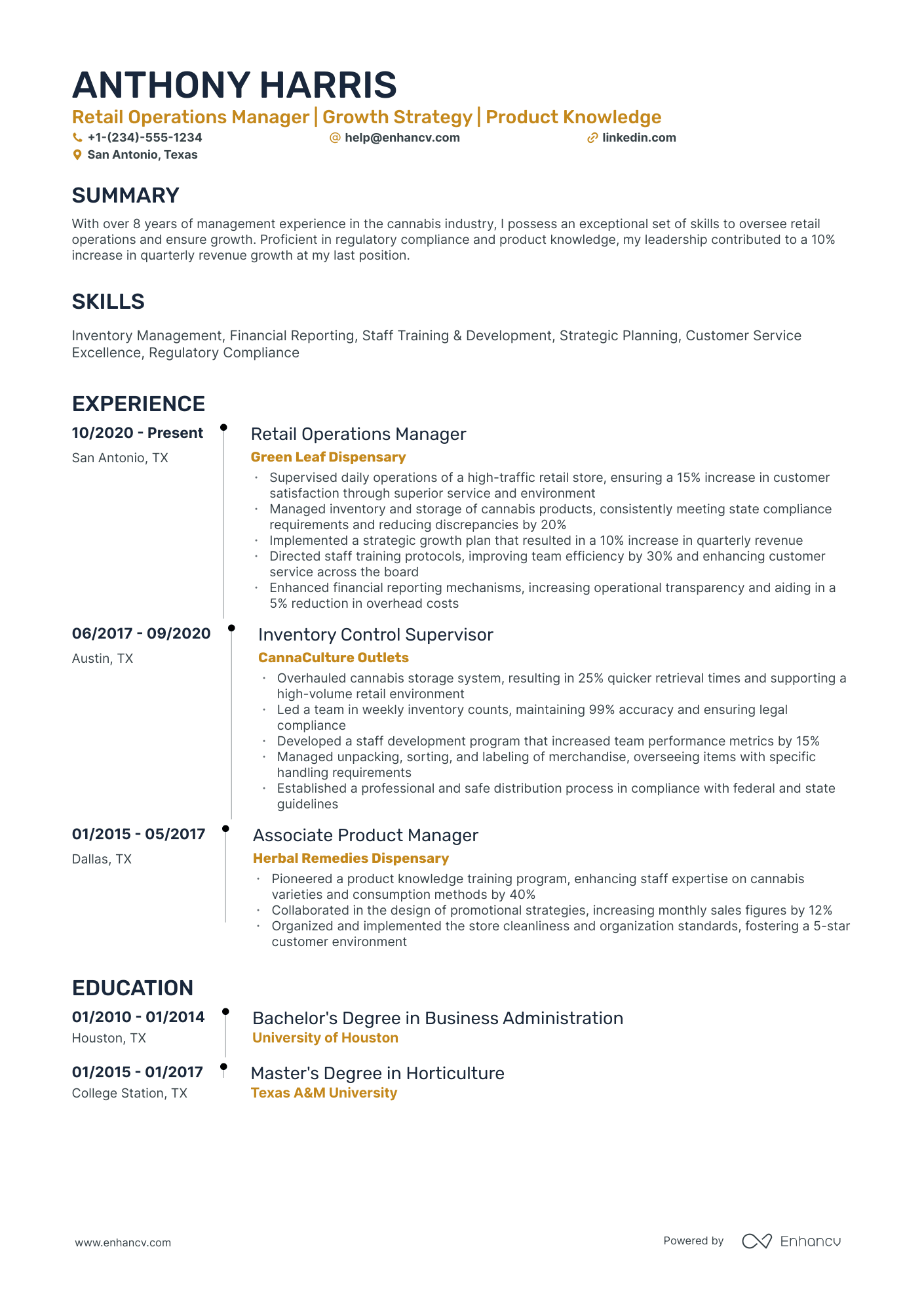 10 Retail General Manager Resume Examples & Guide for 2026