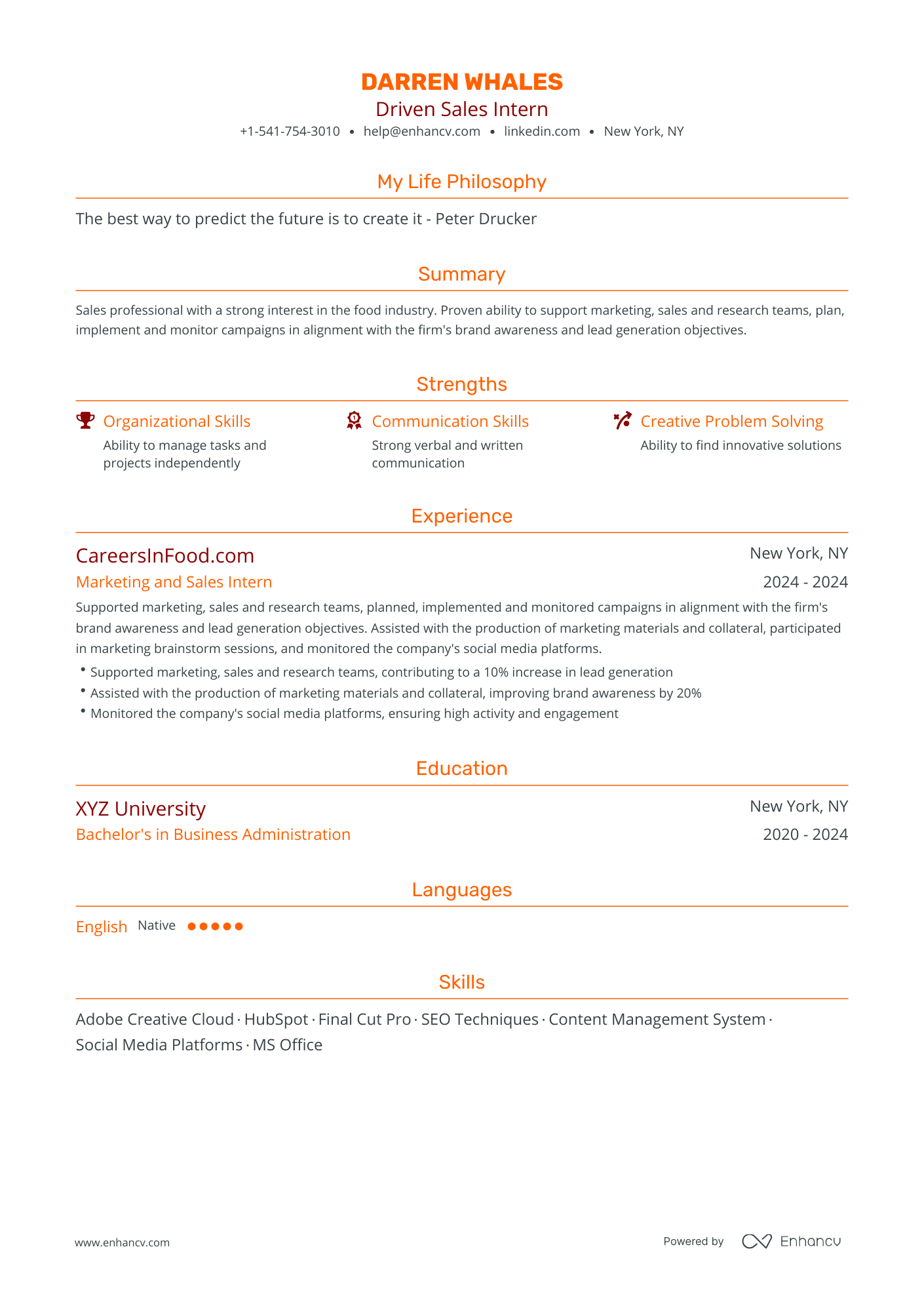 5 Sales Intern Resume Examples & Guide for 2023