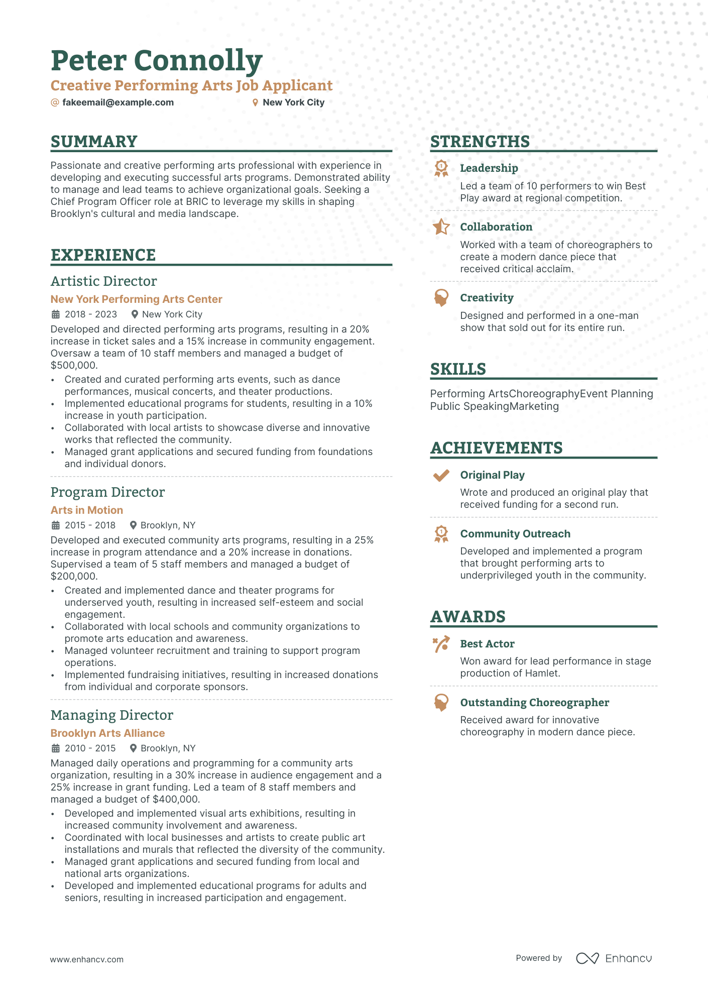 6 Artist Resume Examples & Guide for 2024