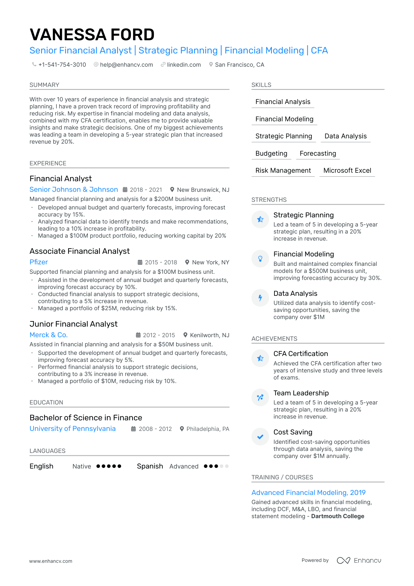 5 Senior Financial Analyst Resume Examples & Guide for 2026