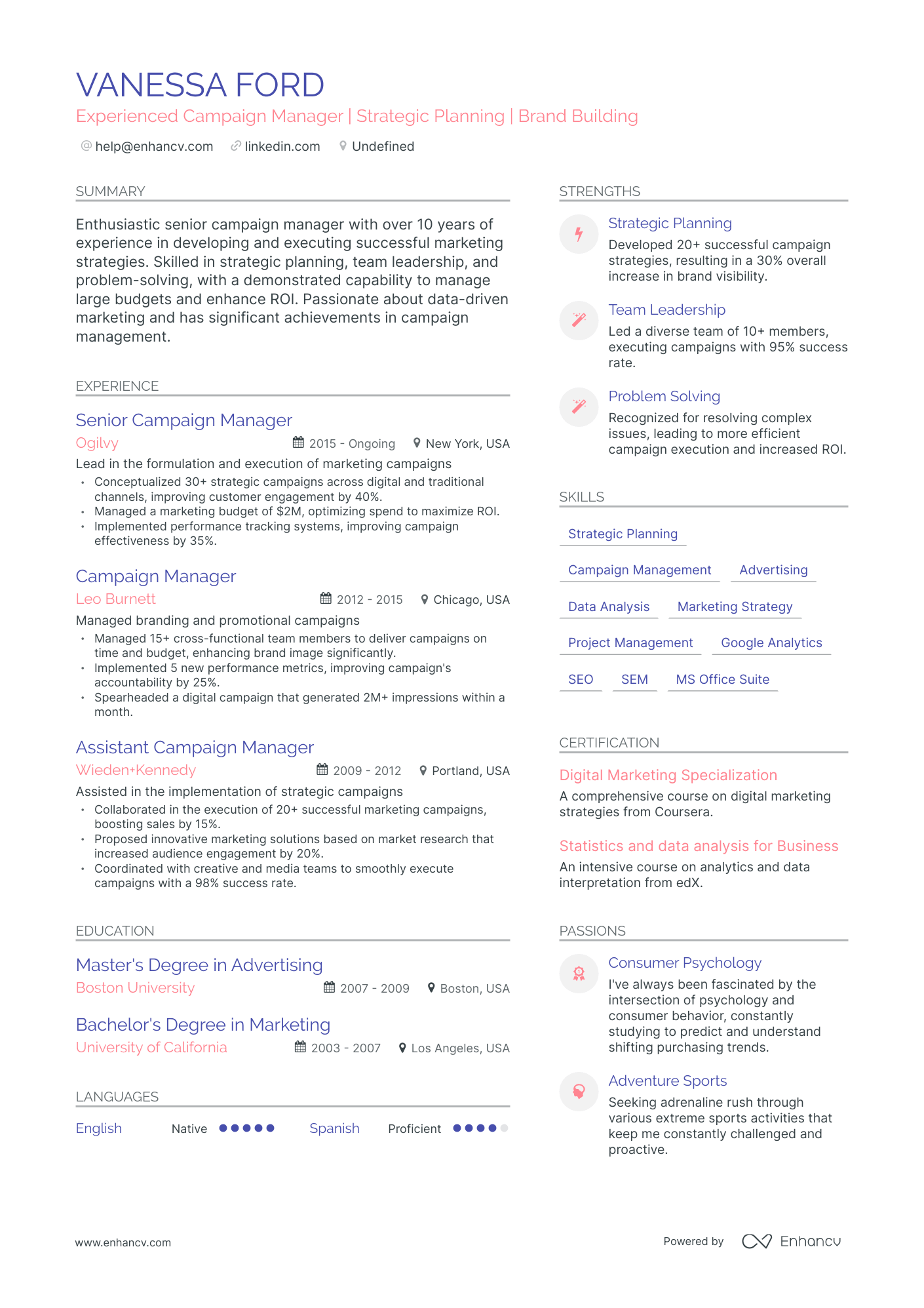 5 Campaign Manager Resume Examples & Guide for 2024
