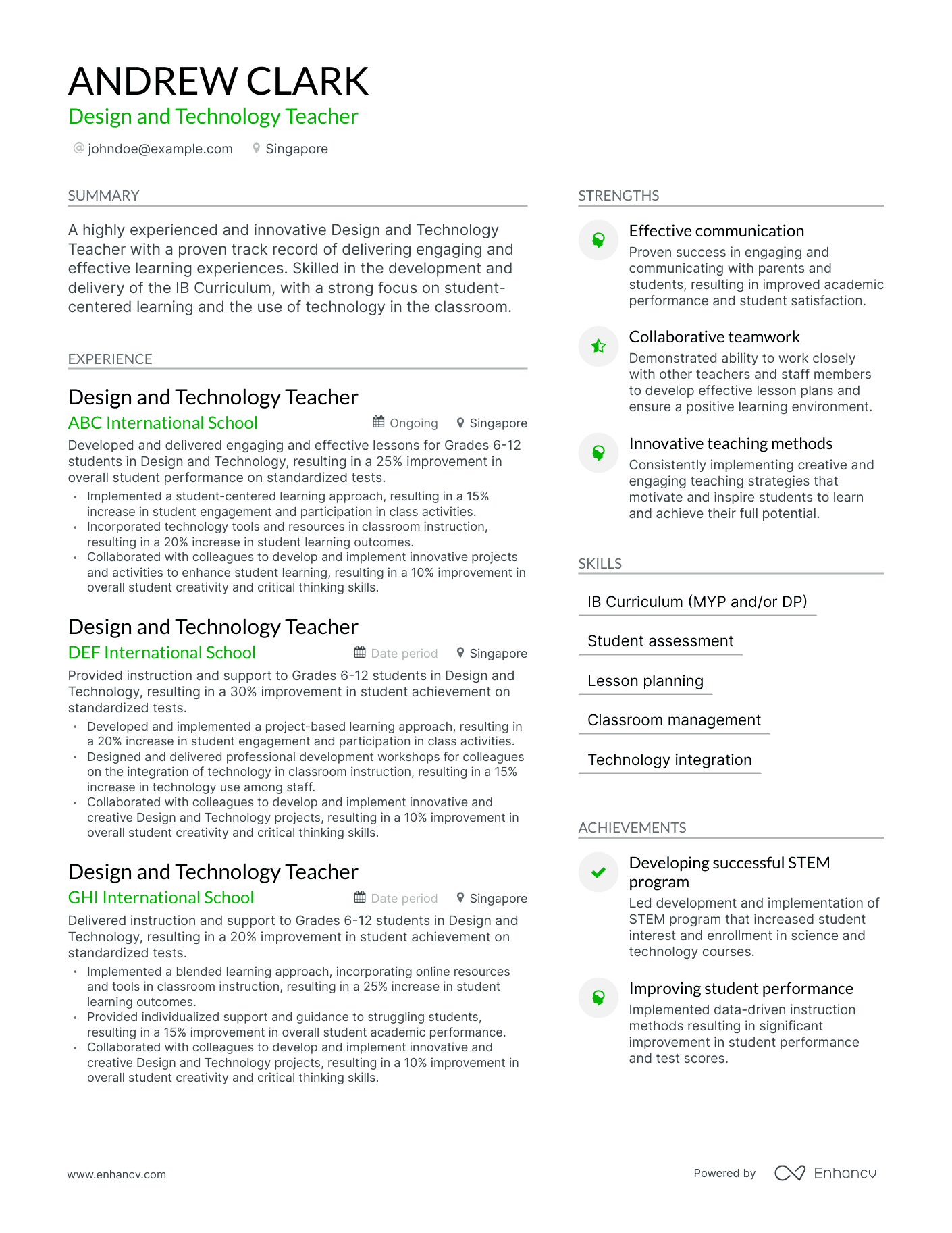 5 Technology Teacher Resume Examples & Guide for 2023