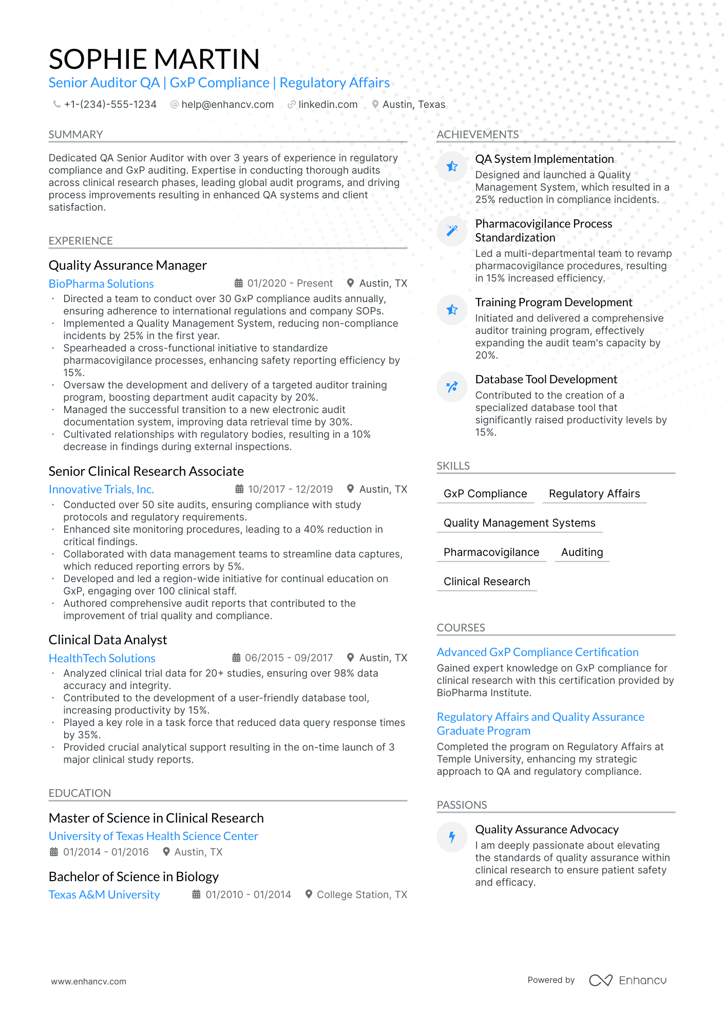 5 Quality Assurance Auditor Resume Examples & Guide for 2024