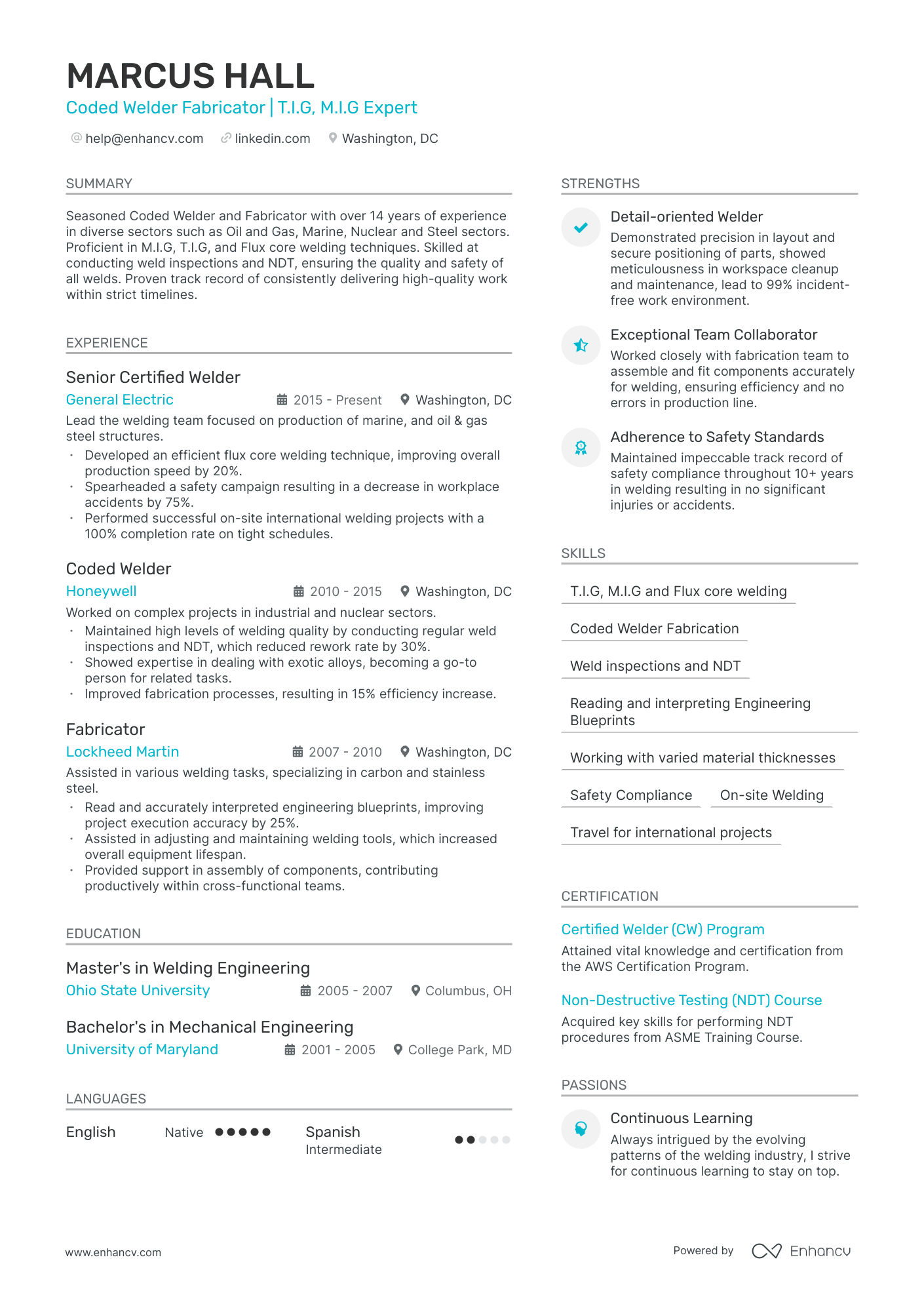 5 Welder Fabricator Resume Examples & Guide for 2024